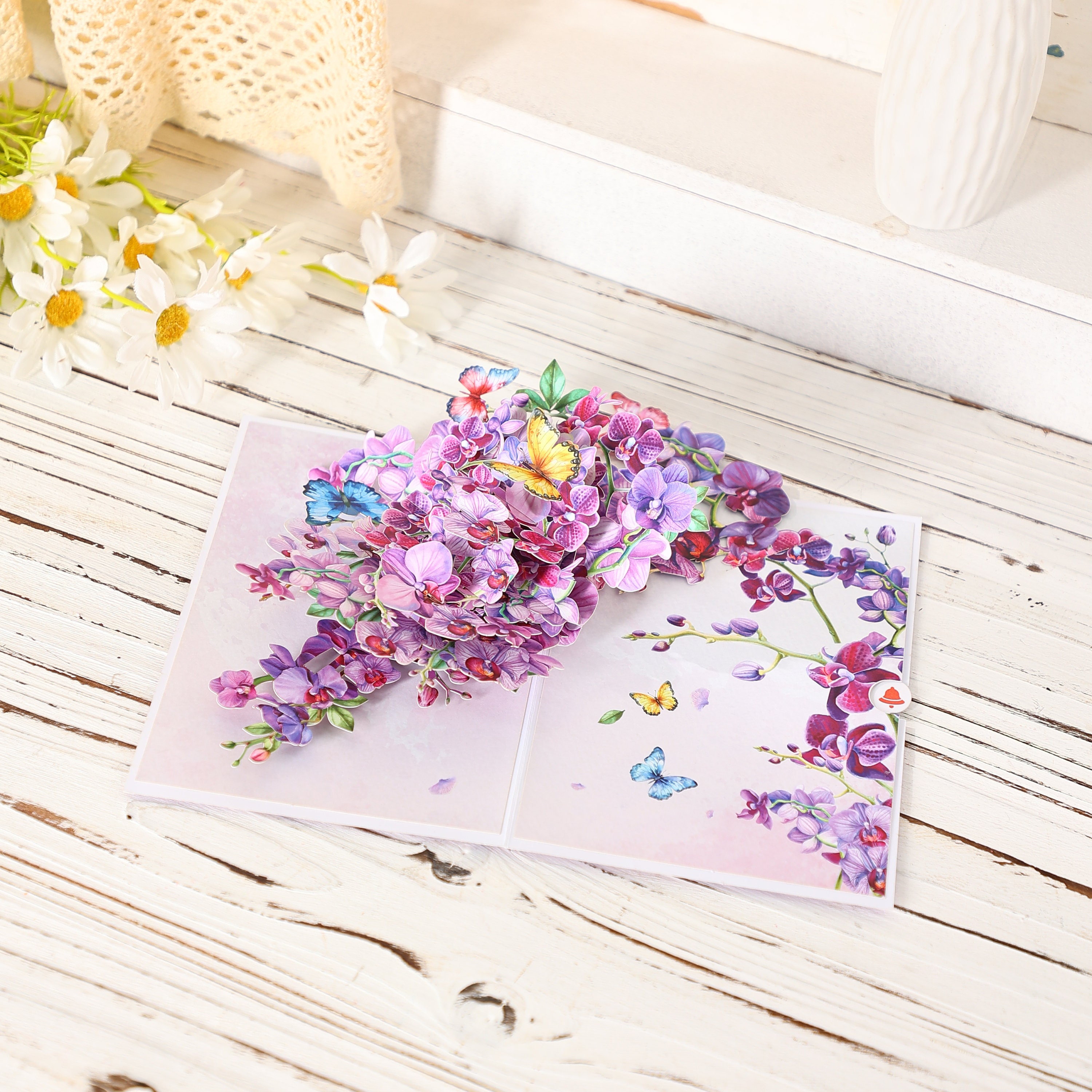 Orchids Pop up Card, Mothers Day Greeting Card,birthday Gift Card, Gift ...