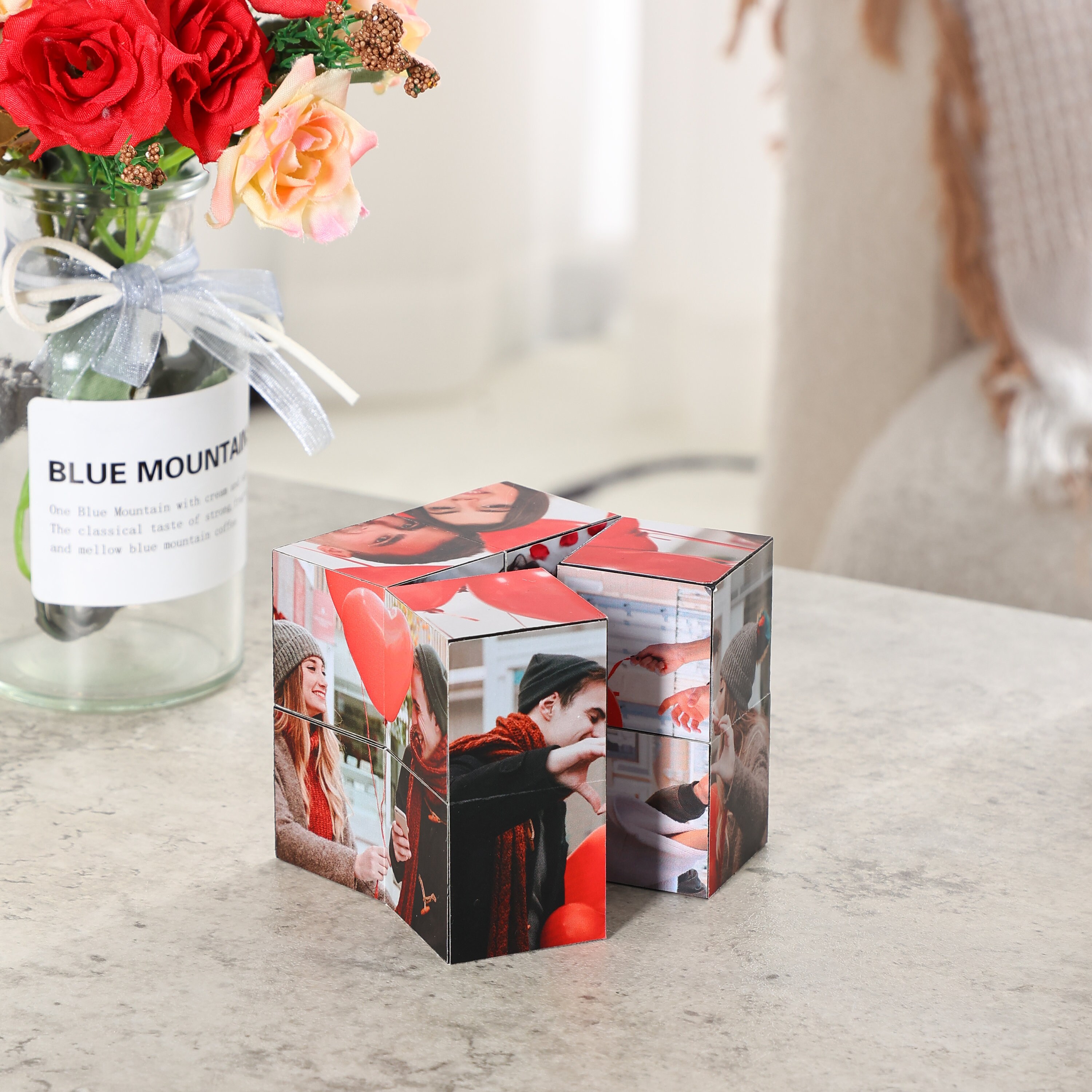 Customizable Infinity Photo Cube, Memory Couple Photo Cube, Anniversary ...