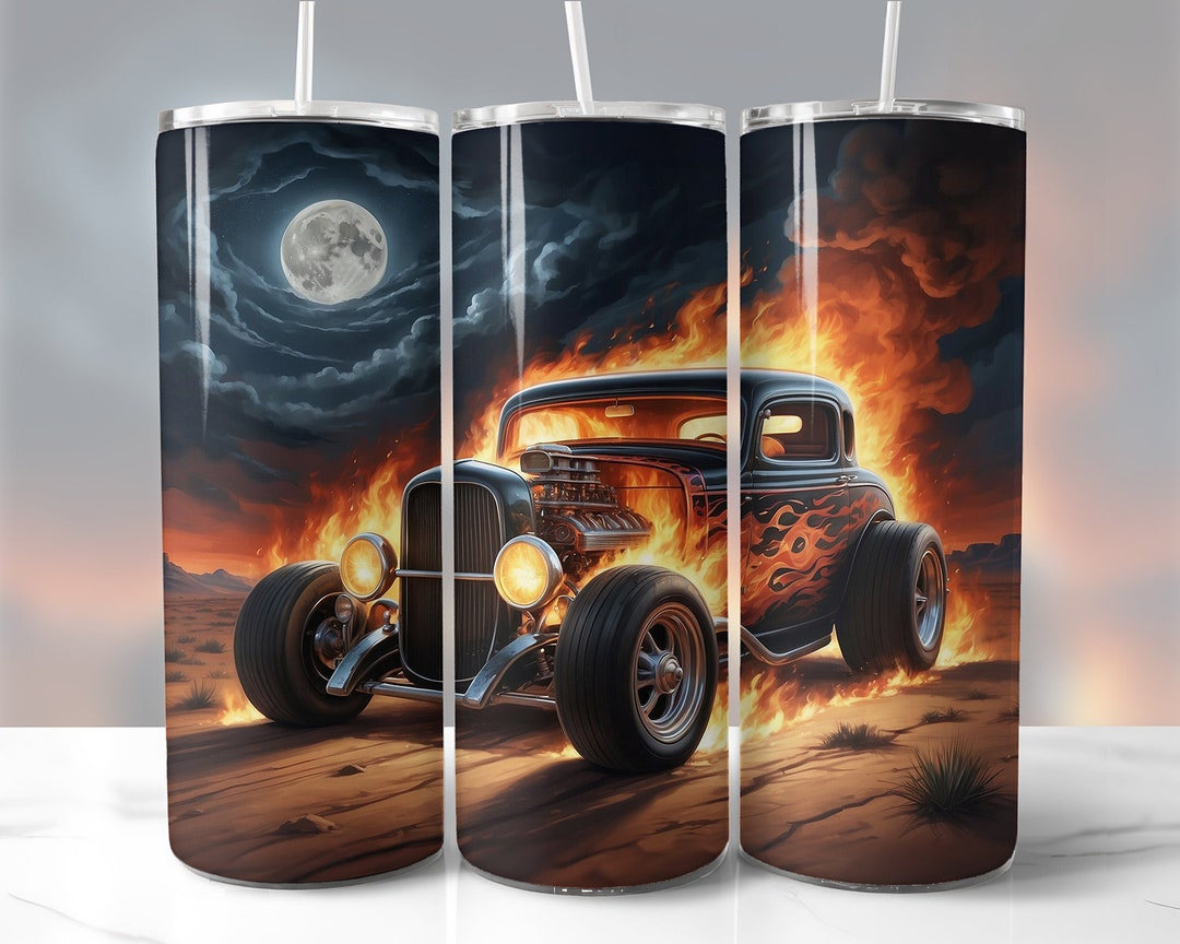 Hot Rod Car 20oz Tumbler Sublimation Design, Muscle Car Tumbler File ...