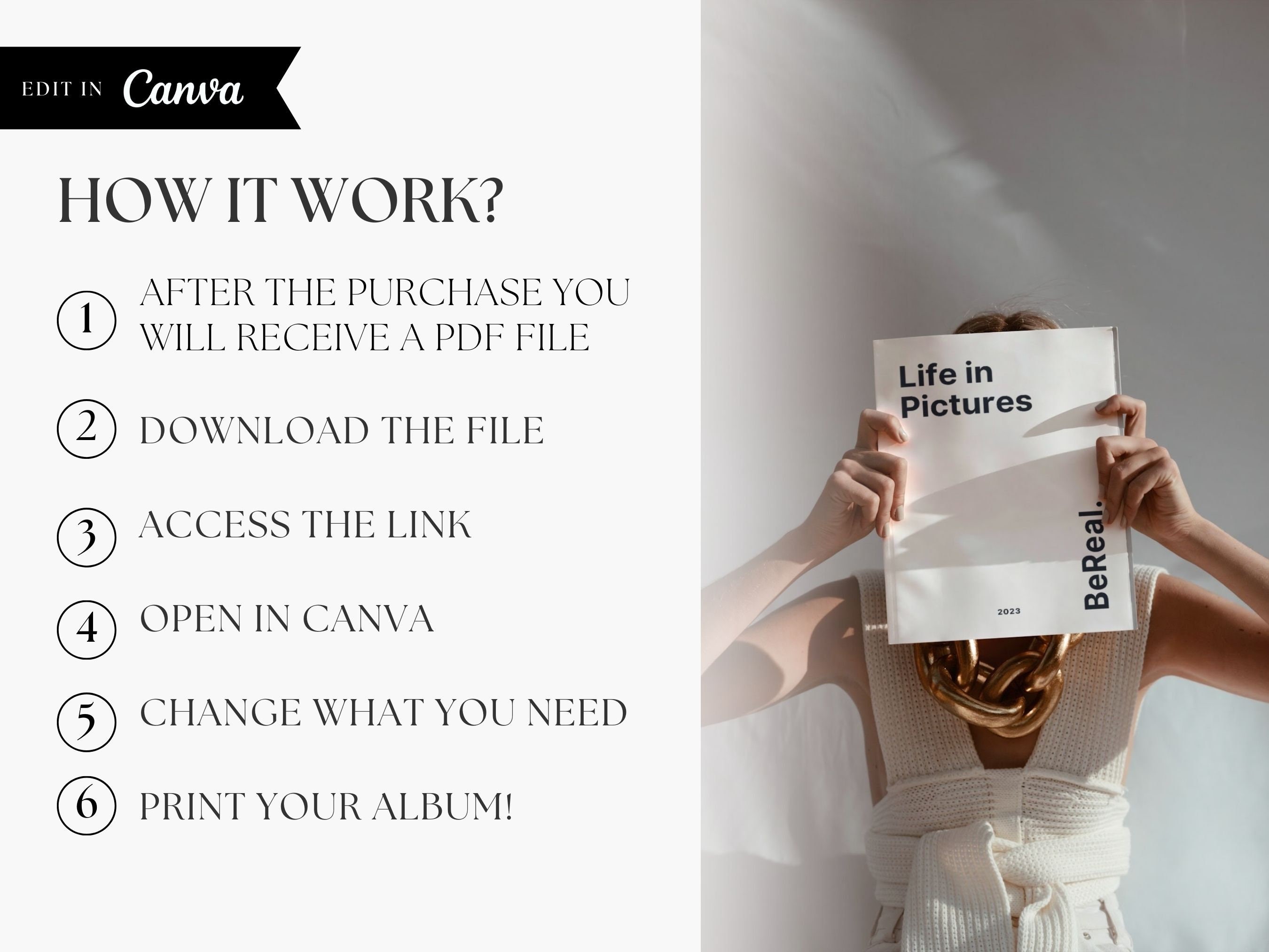 Bereal Photo Album Template Bundle Decorative Custom Coffee - Etsy