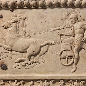 The Chariot Race Chronicle: Clay Plaque With King Oinomaos and ...