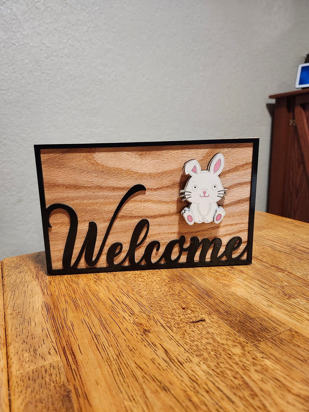 9 X 5.5 Welcome Home Sign With 1 Removable Velcro Ornaments - Etsy