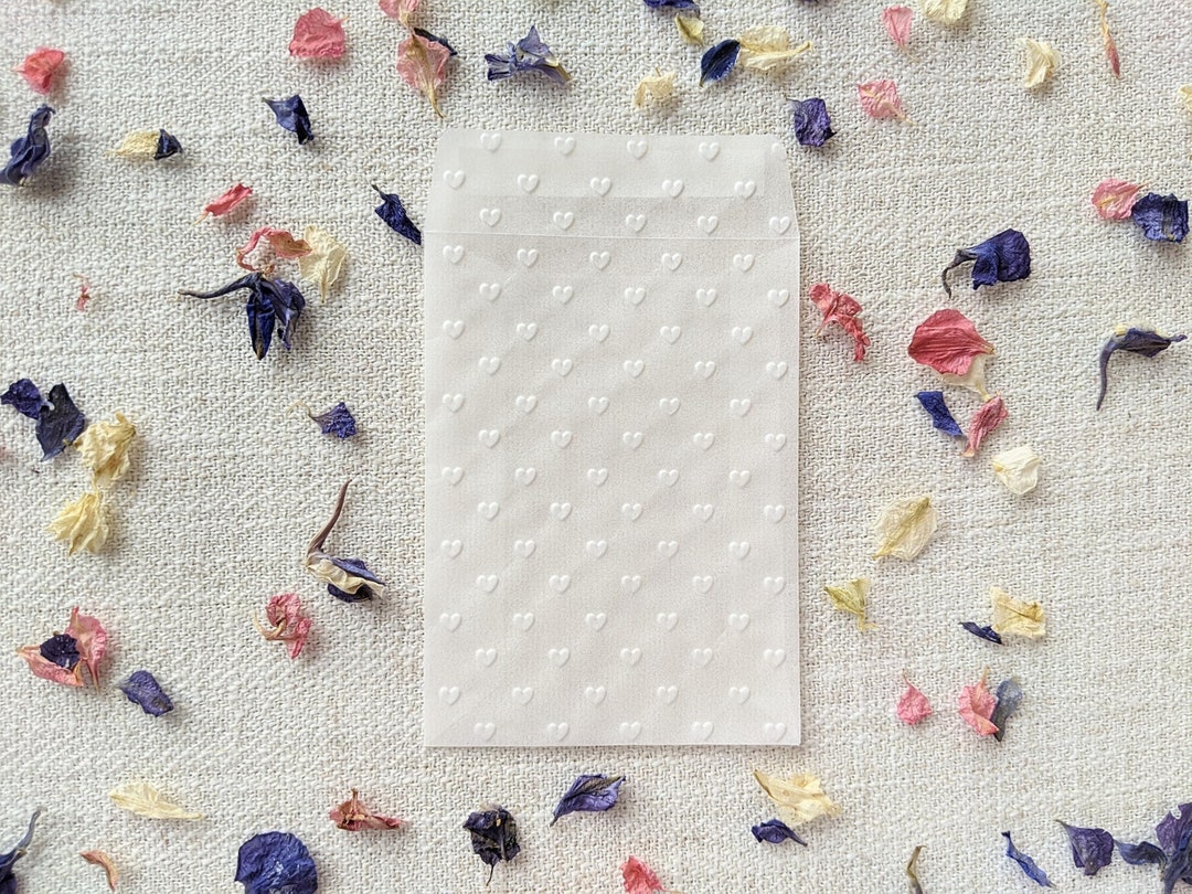 Heart Embossed Glassine Packets | Eco-friendly Glassine Bags | Cute ...