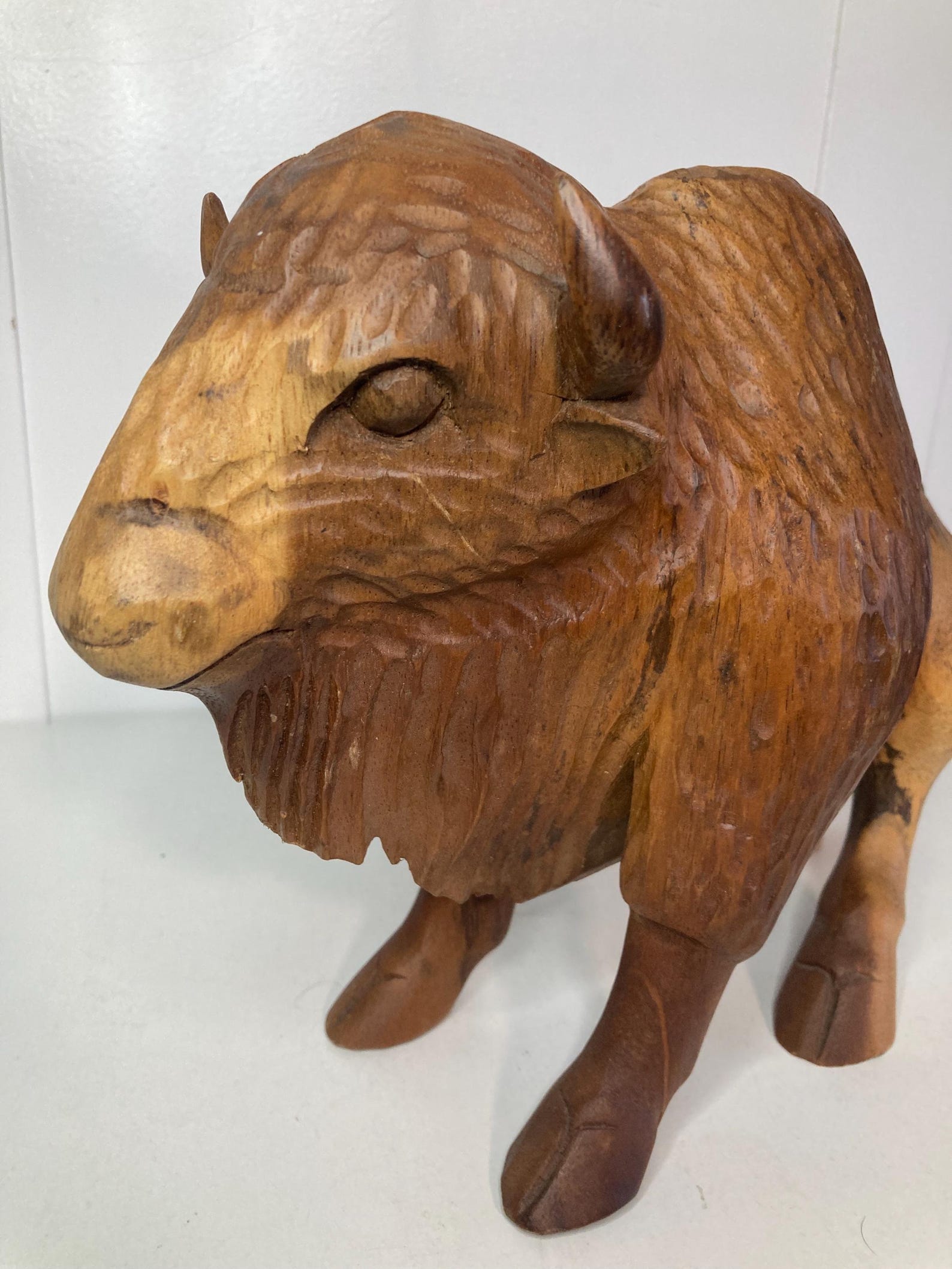 Handcarved Wooden American Bison Buffalo Decor One of A Kind Collectors ...