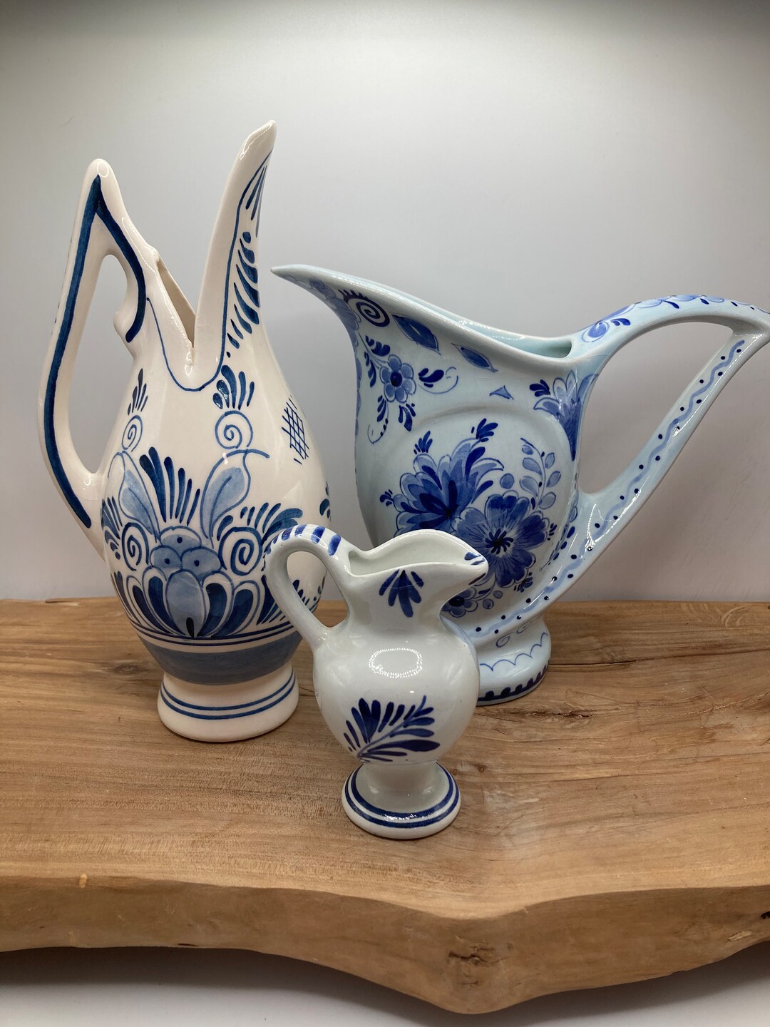 3 Delft Pitchers - Etsy