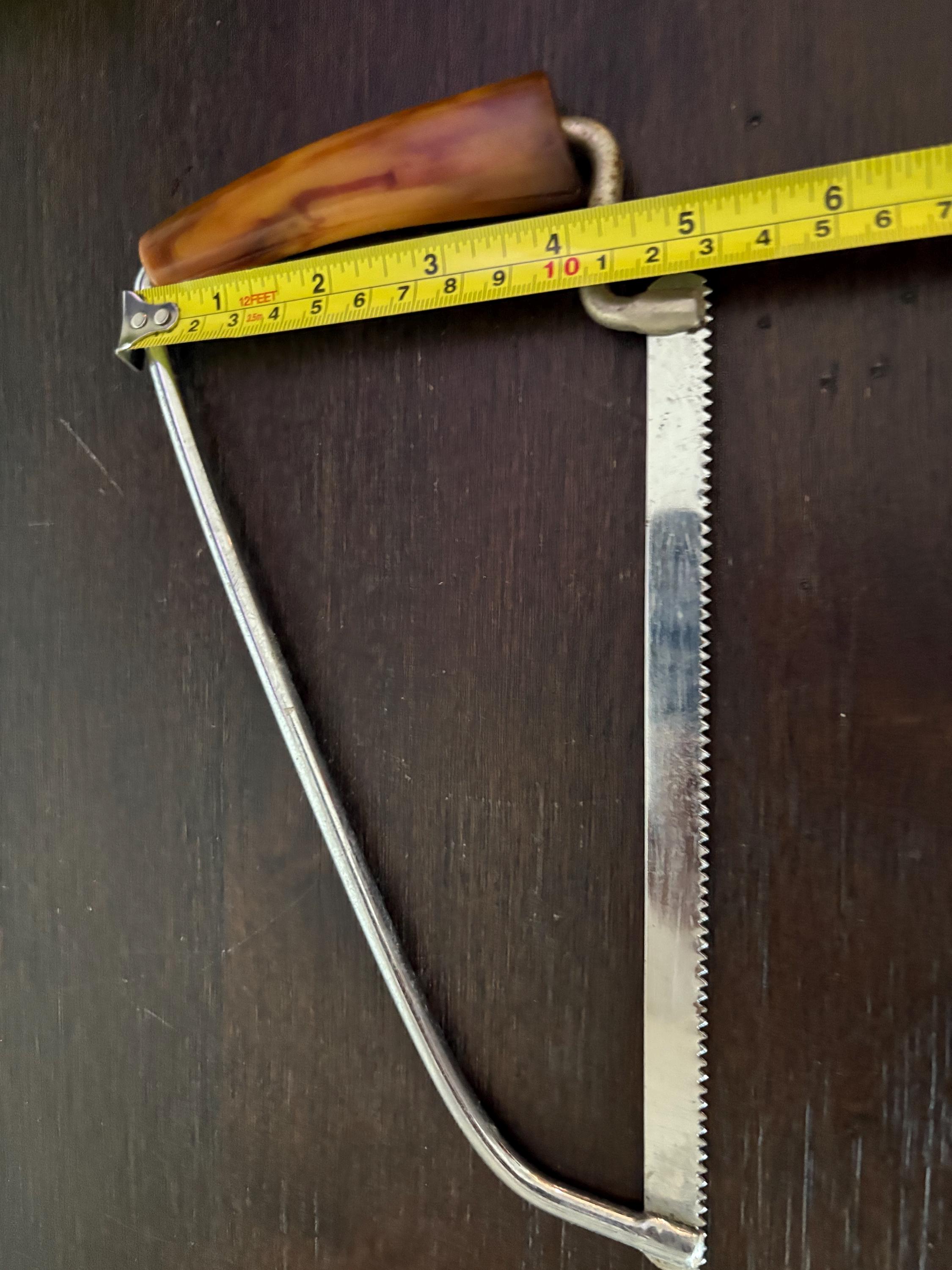 Vintage Kitchen Bone & Meat Saw Brown Bakelite Marbled Handle Stainless ...