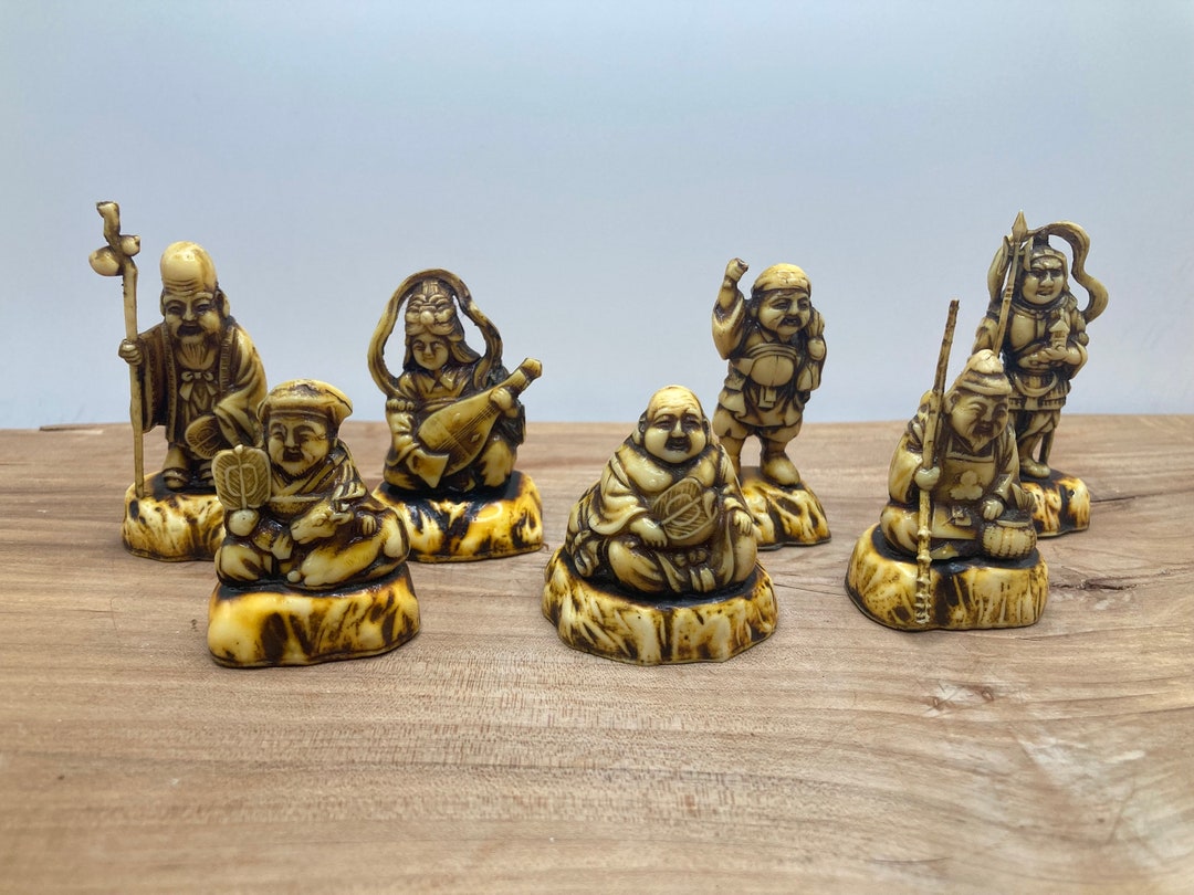 Set of 6 Mid Century Celluloid Japanese Gods - Etsy