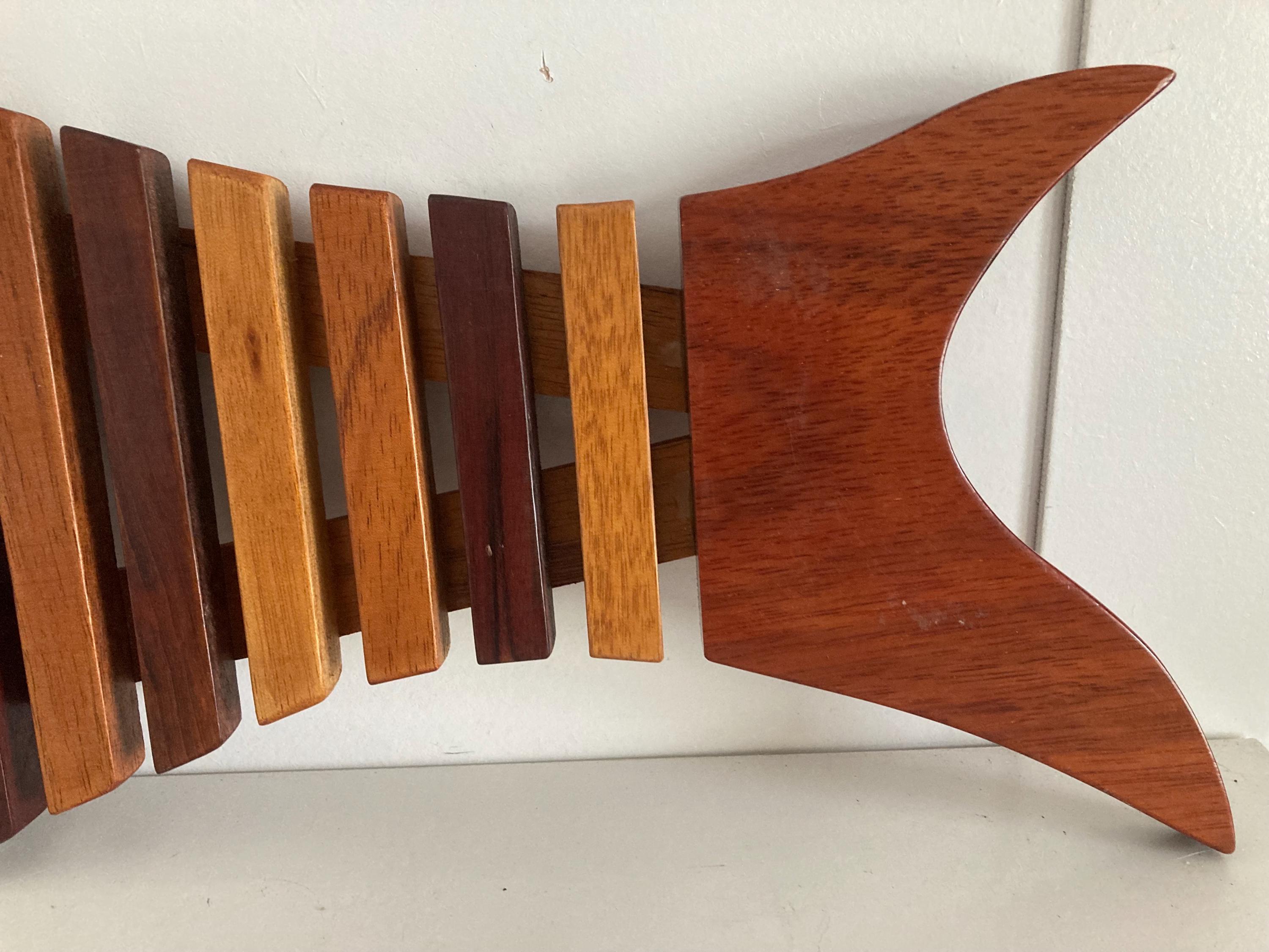 Wooden Fish Skeleton Shaped Trivet or Wall Hanging Mcm-style Teak ...
