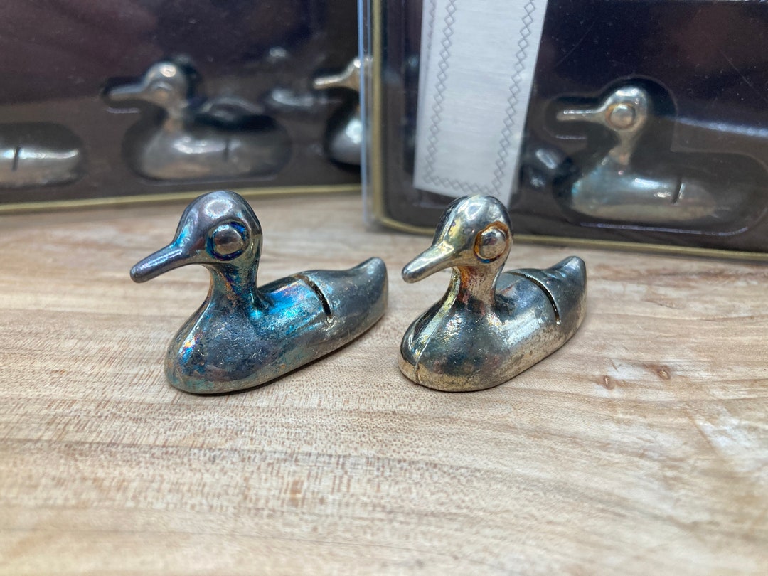 12 Vintage Silver Duck/canard Menu/name Placeholders - Etsy