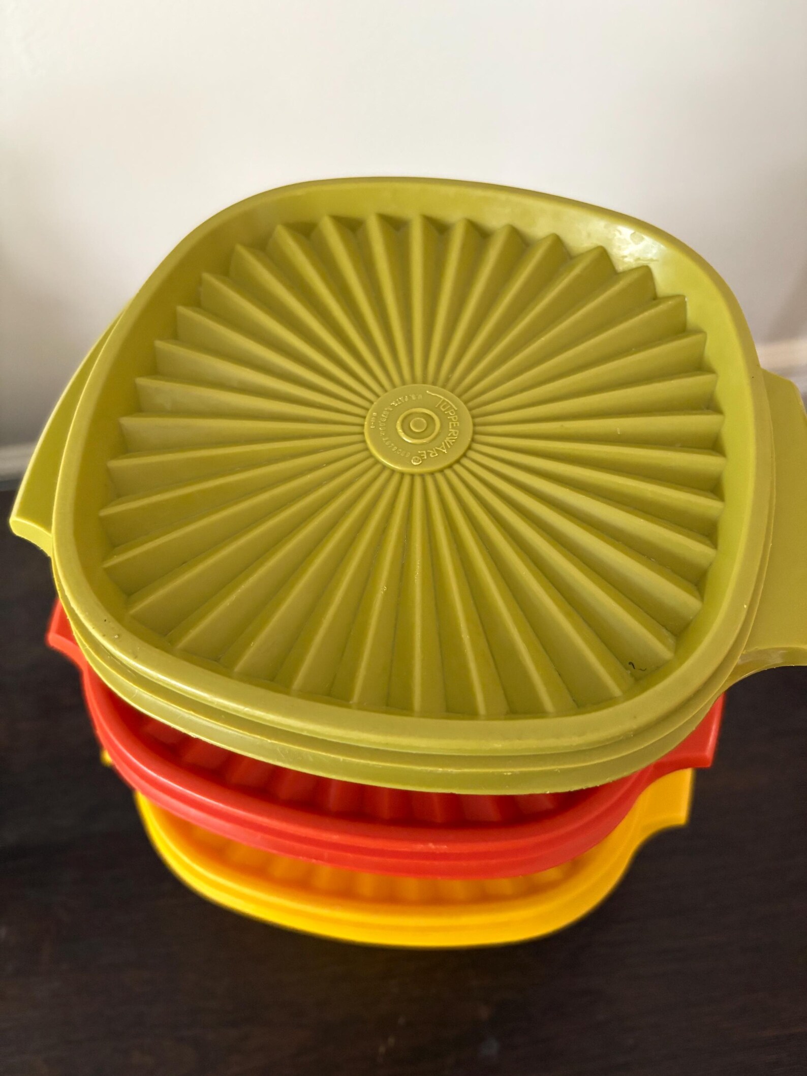 Vintage Tupperware Gold Orange Olive SERVALIER Bowls W Lids #836 #838 ...