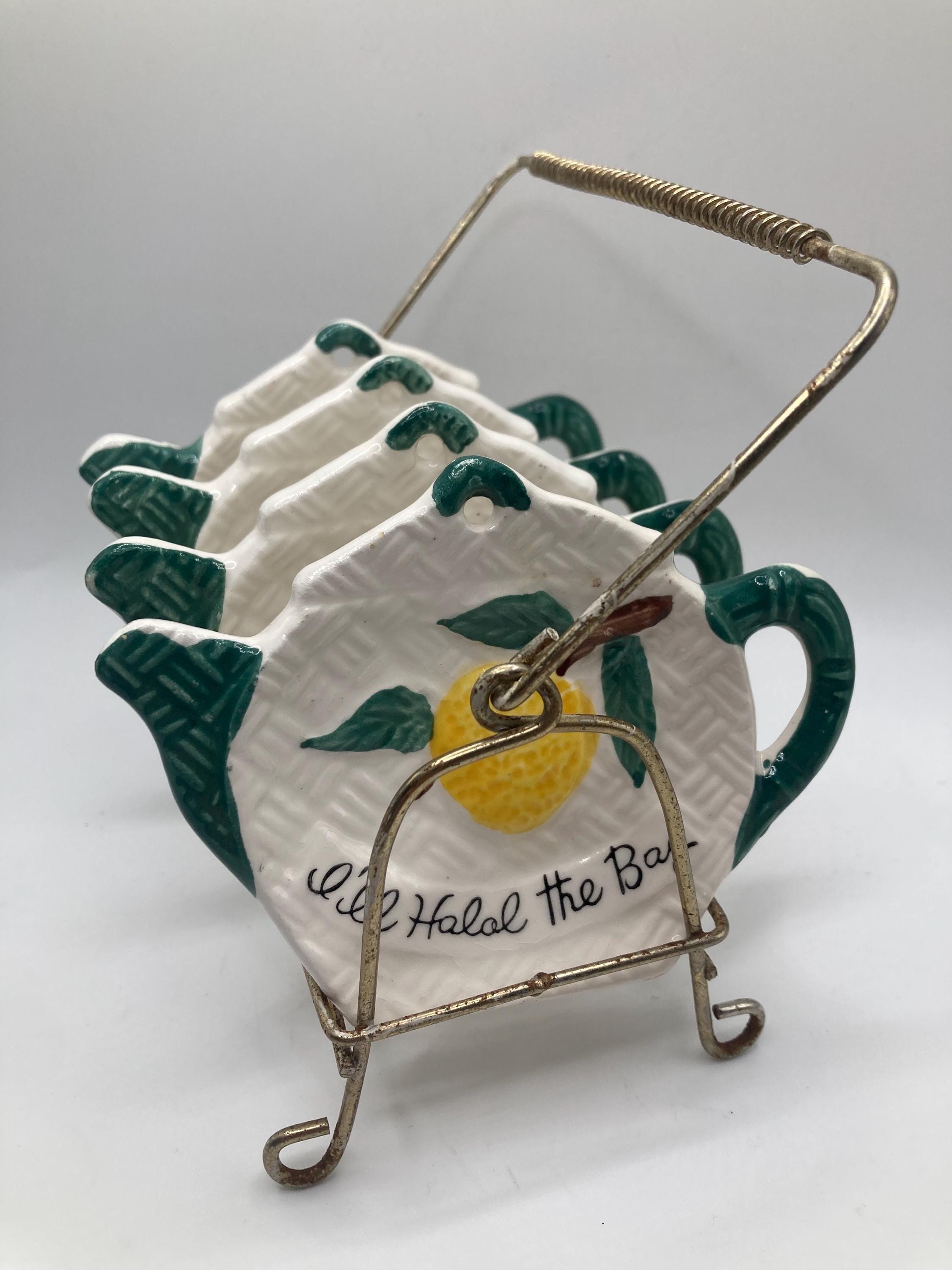 Vintage Teabag Holder With Wire Rack “i’ll Hold the Bag” Tea Party ...
