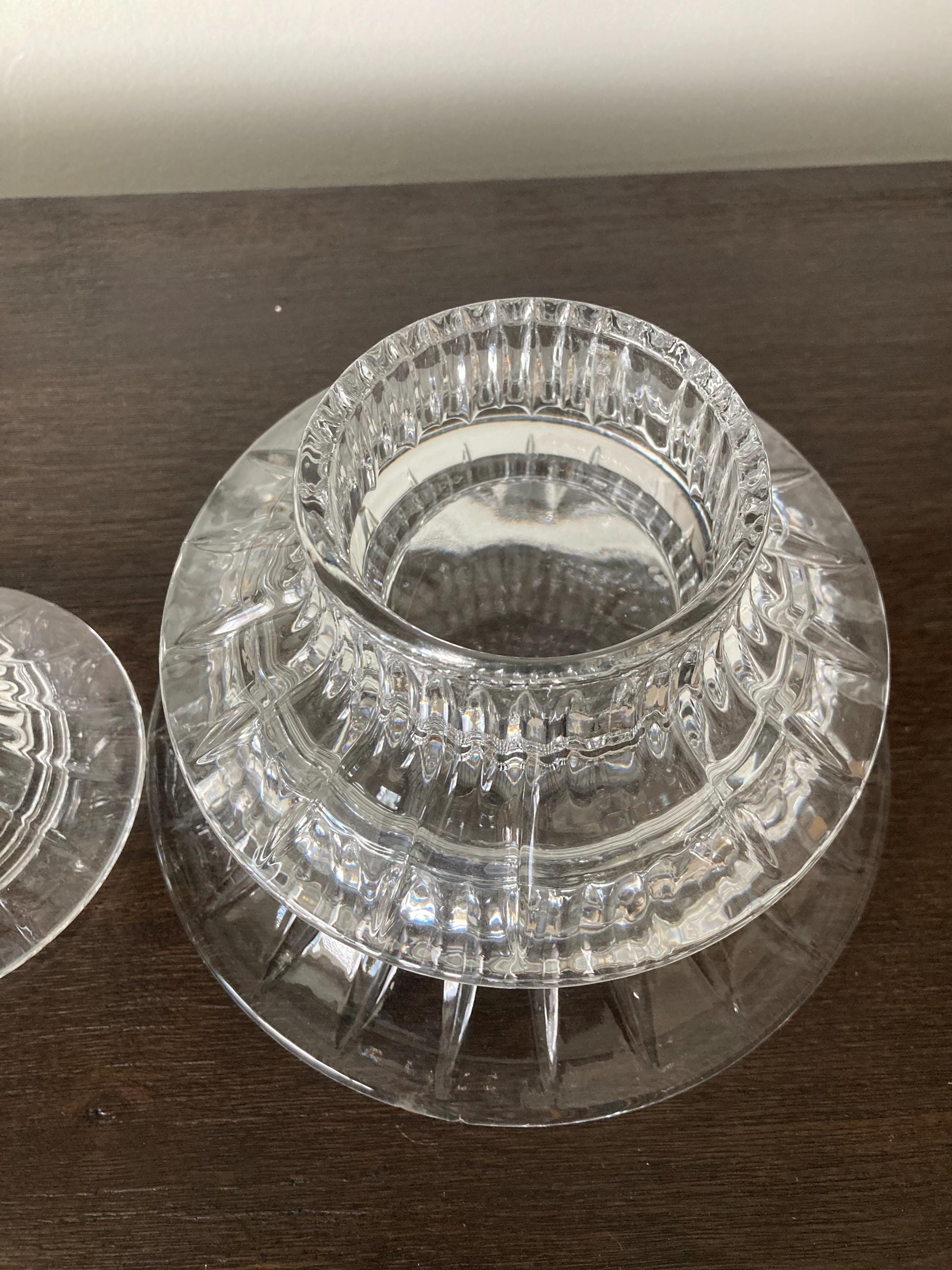 Vintage Clear Crystal Christmas Tree 3 Tier Candy Dish Decoration Heavy ...