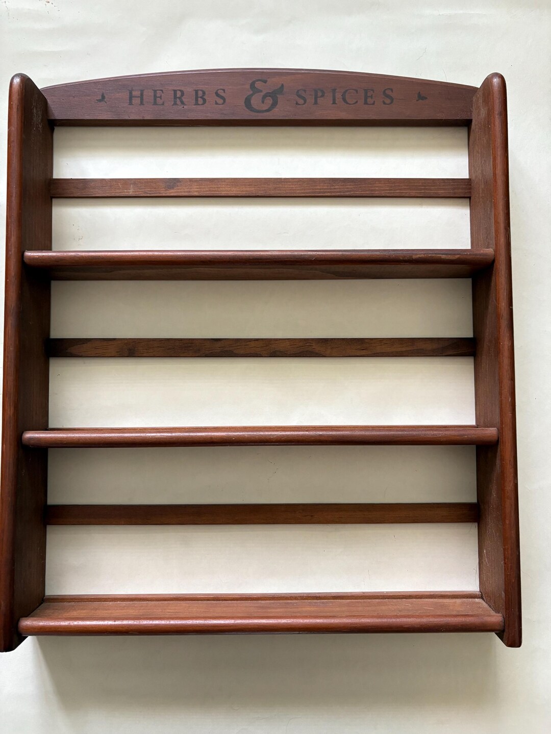 Vintage Mccormick Herbs & Spices Rustic Wood Spice Rack Shelf Sits or ...