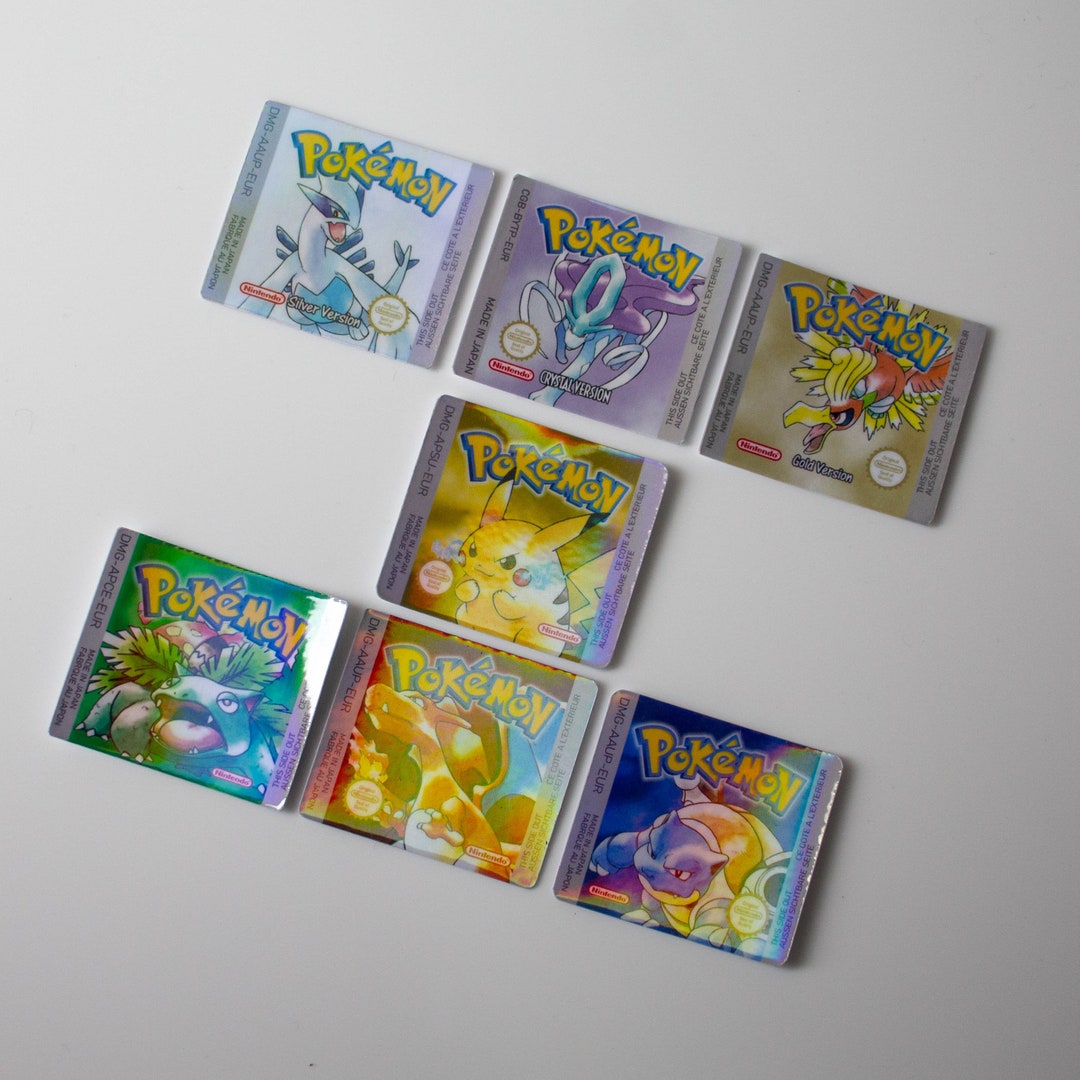Holographic Pokemon Cartridge Sticker for Nintendo Gameboy - Etsy