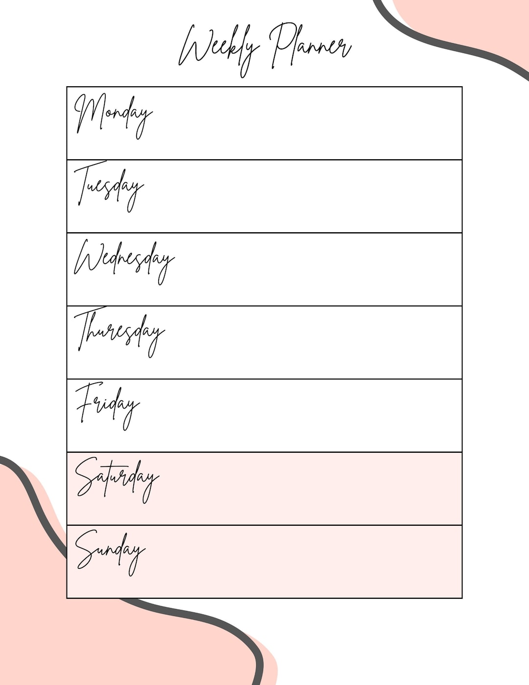 Modern Boho Weekly Planner - Etsy