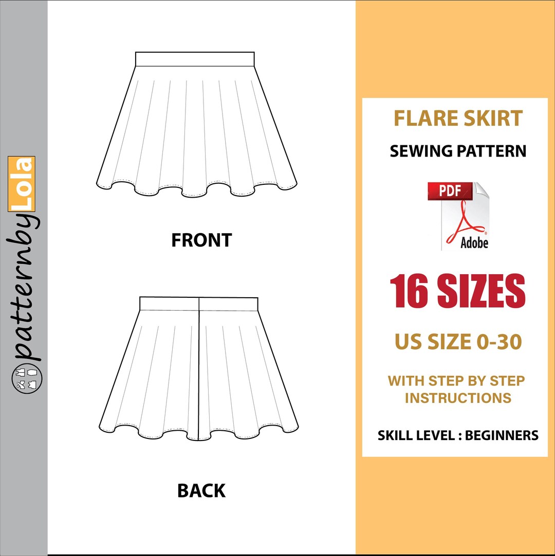 Flare Skirt Sewing Pattern, Criss Cross Blouse, U.S Size 0-30 Beginner ...
