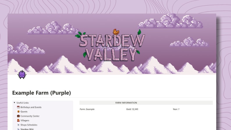 Stardew Valley Notion Planner [1.6 Version] - Etsy