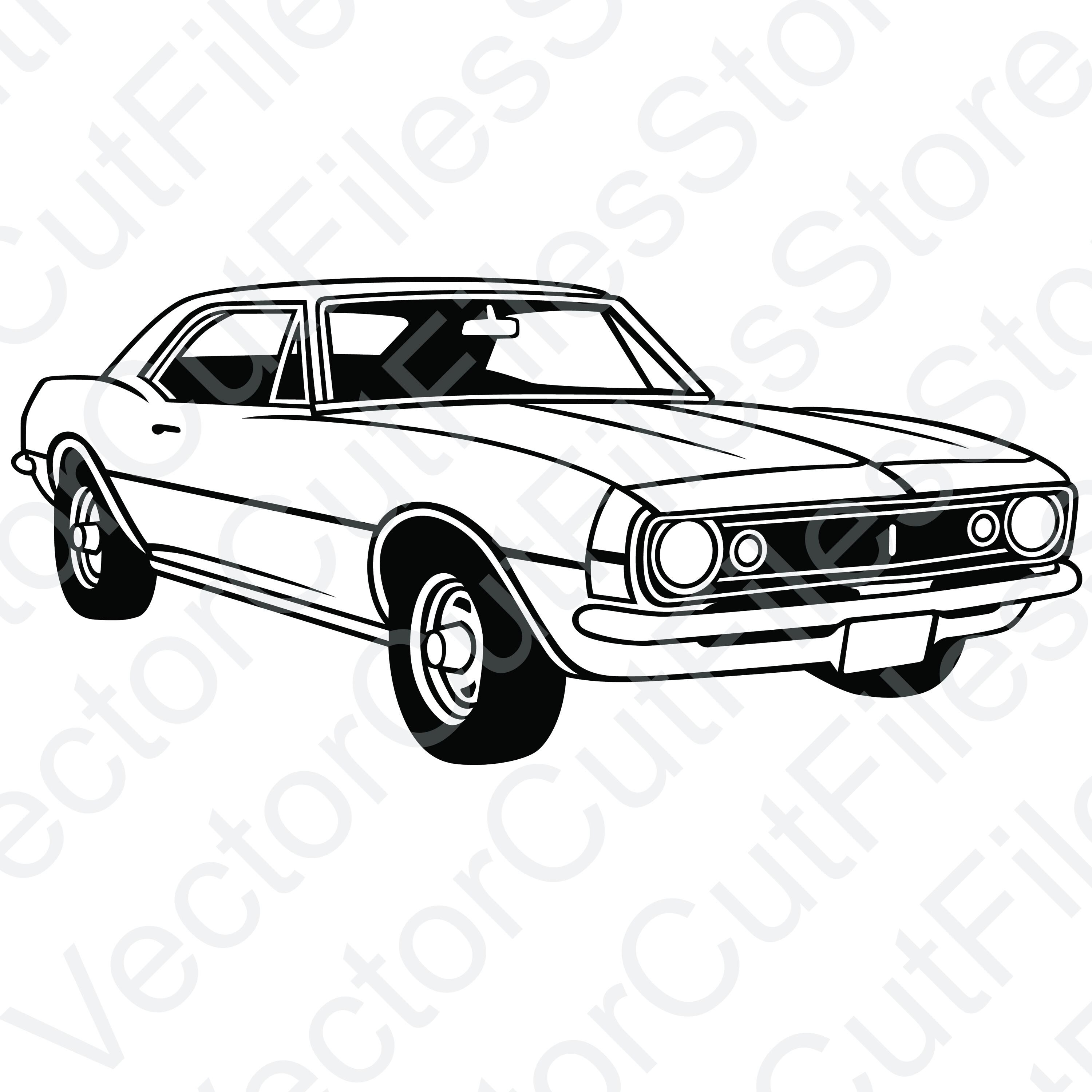 Chevrolet Camaro 1966 Angled View Vector Cut File - Etsy