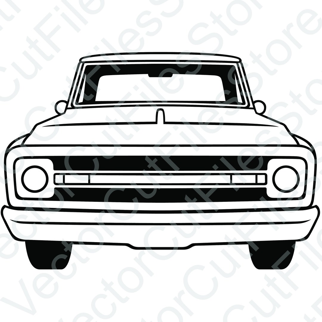 Chevrolet C10 1969 Fleetside Front View Vector Cut File - Etsy