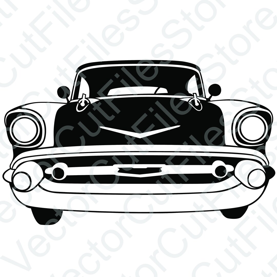 Chevrolet Bel Air 1957 Front View Vector Cut File - Etsy