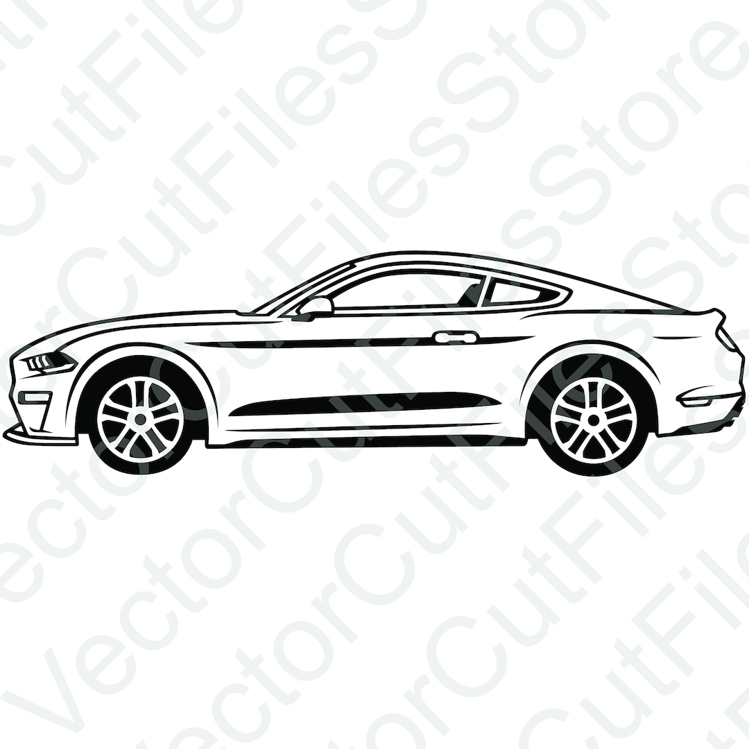 Ford Mustang 2018 Side View Vector Cut File - Etsy