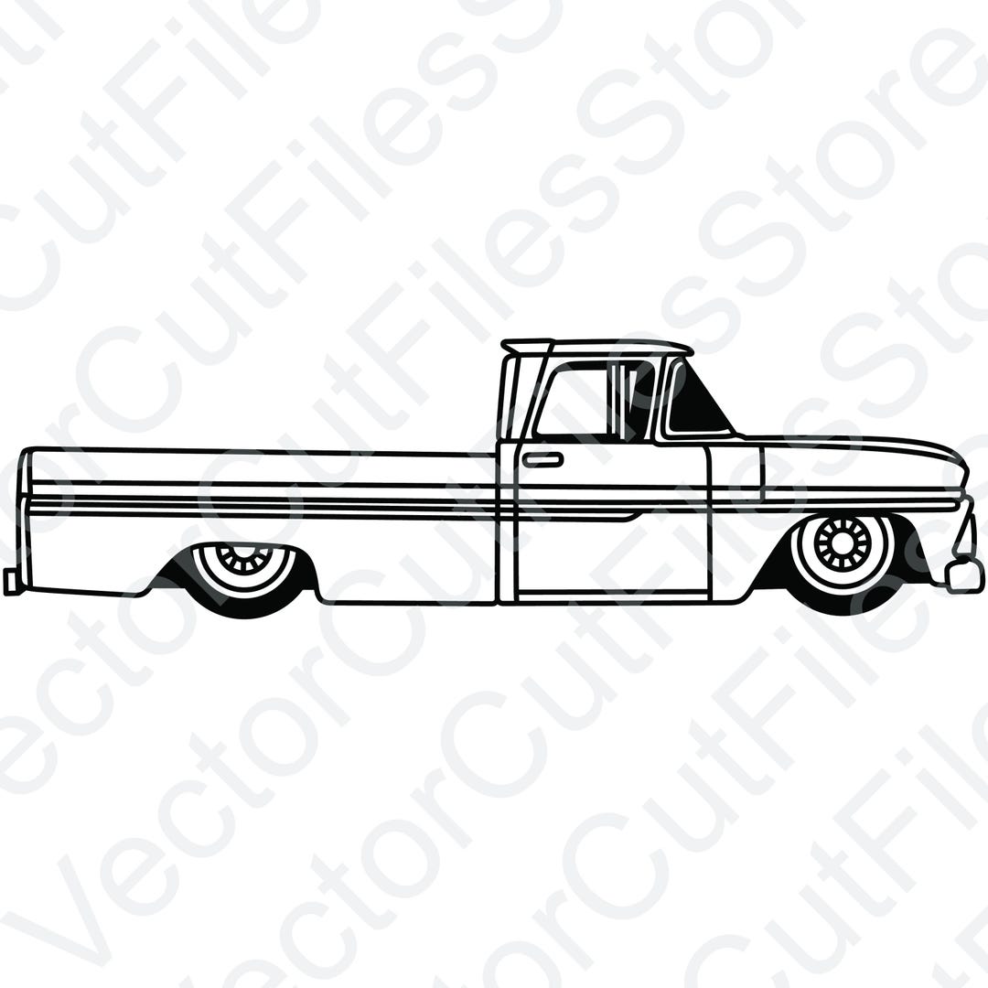 Chevrolet C10 1963 Slammed Side Vector Cut File - Etsy