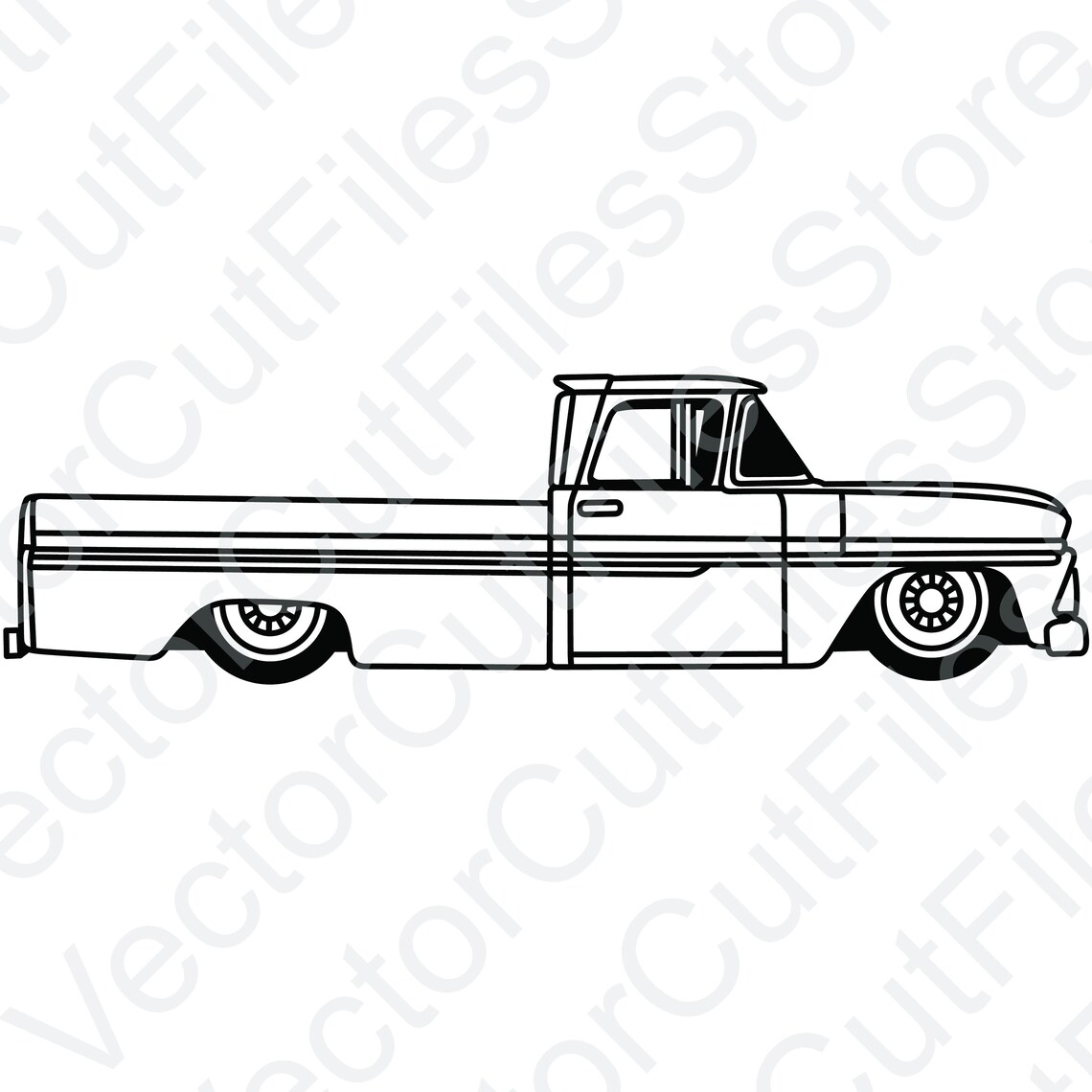 Chevrolet C10 1963 Slammed Side Vector Cut File - Etsy