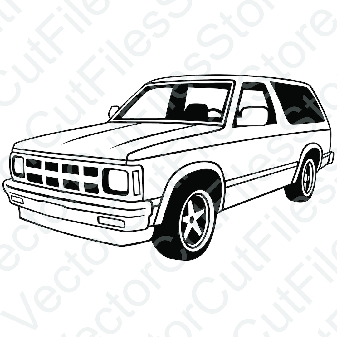 Chevrolet Blazer 1989 Angled View Vector Cut File - Etsy
