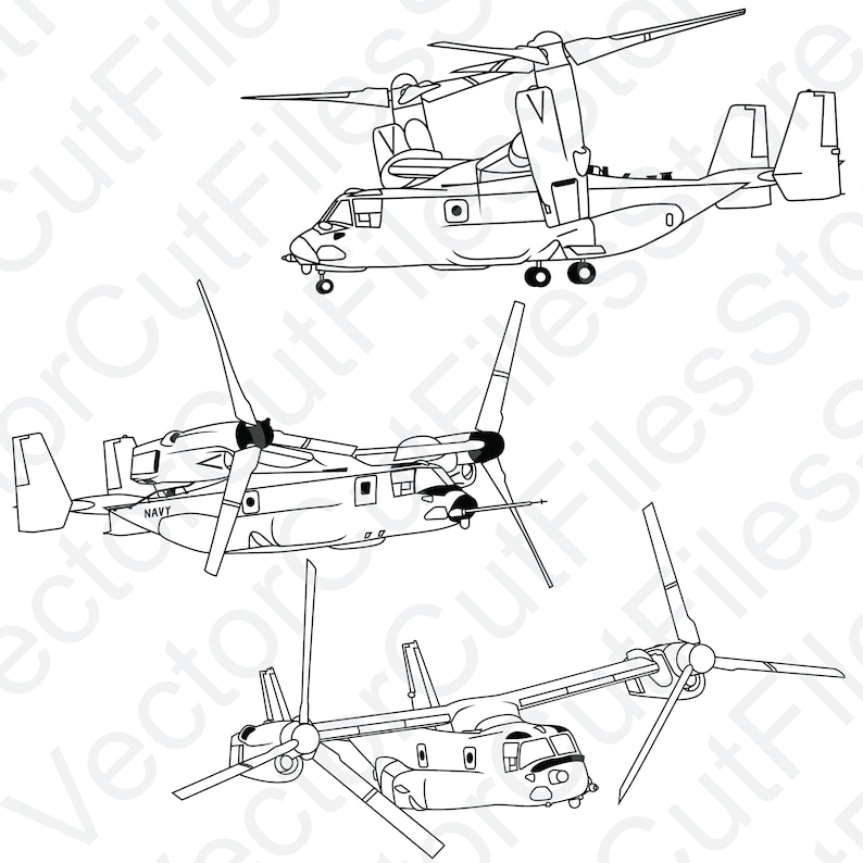 Bell CMV-22B Osprey Vector Cut File - Etsy
