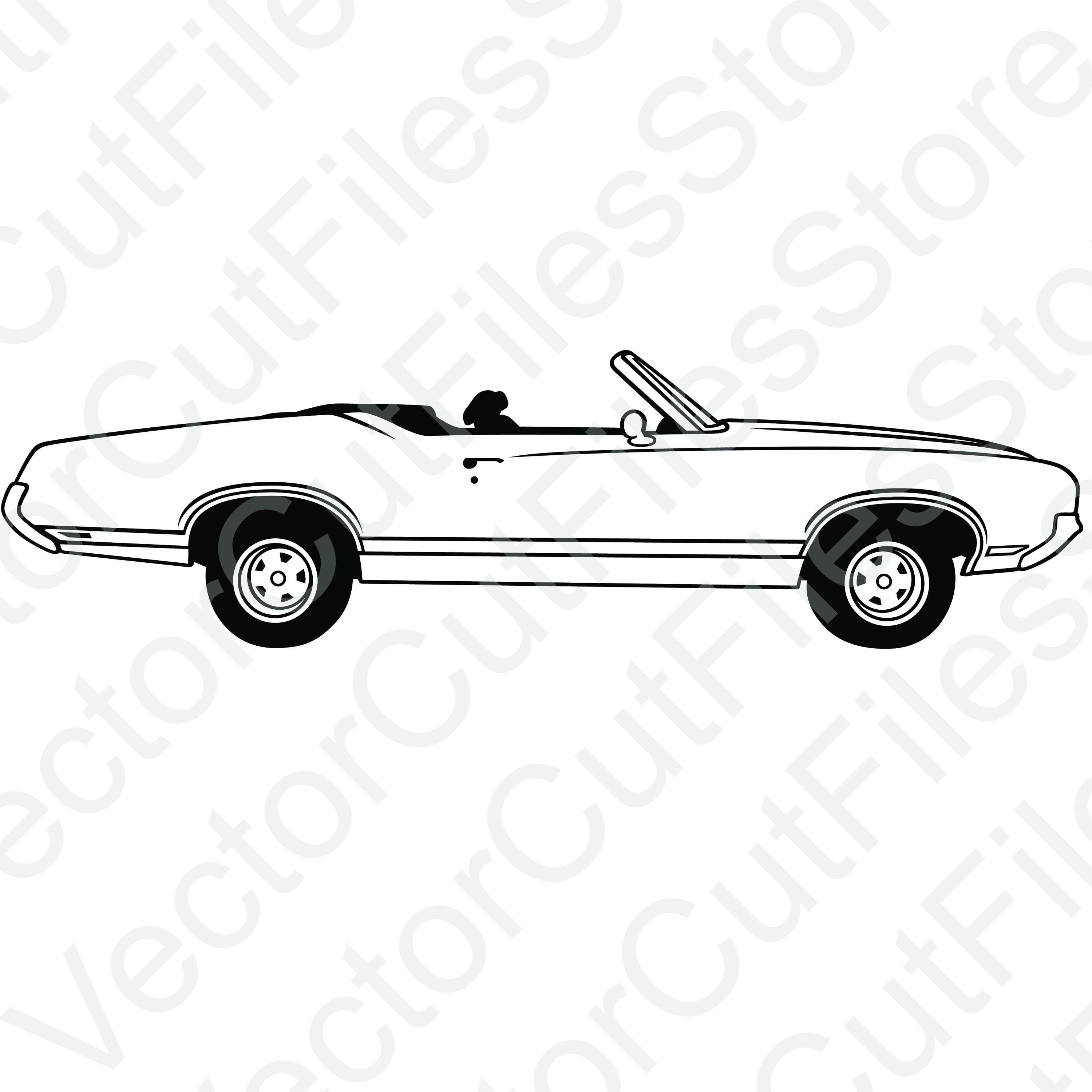 Oldsmobile Cutlass 1970 C Side View Vector Cut File - Etsy