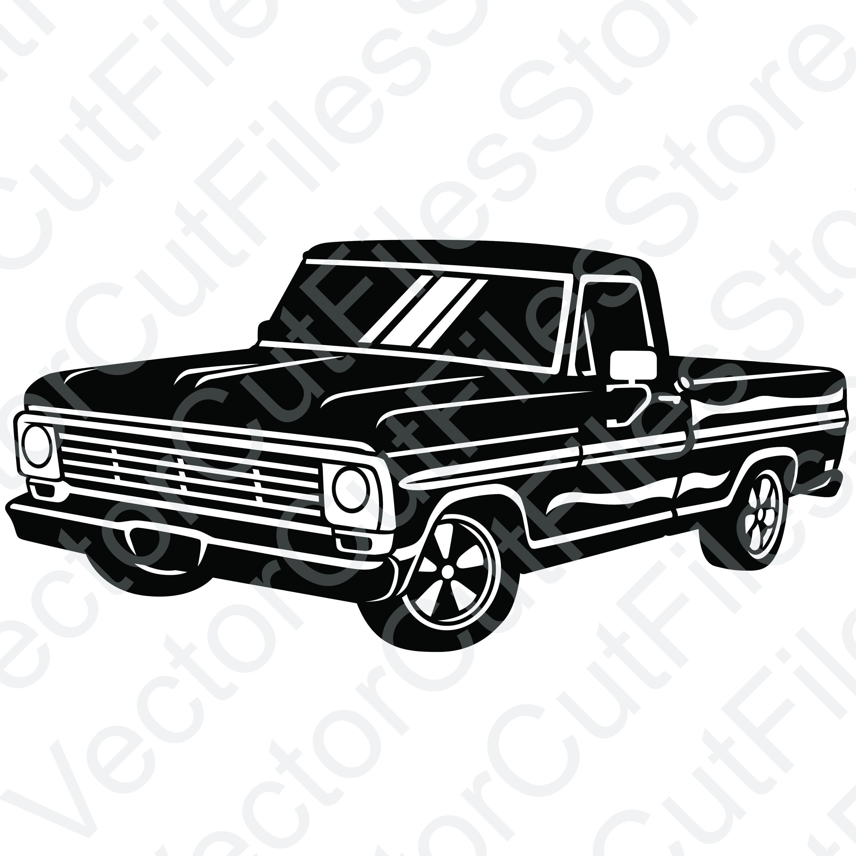 Ford F100 1968 Hot Rod Vector Cut File - Etsy