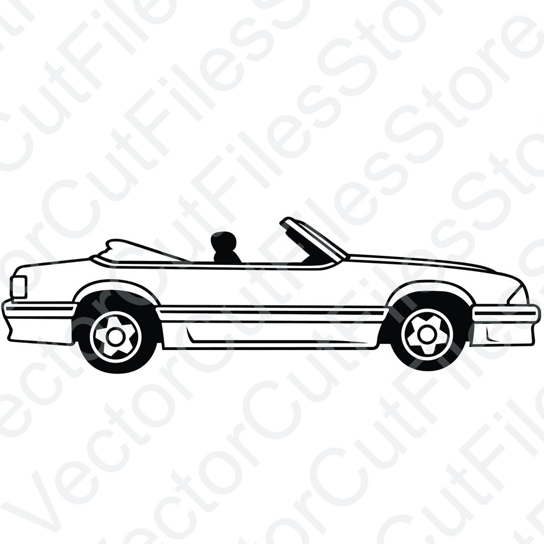 Ford Mustang 1987 Convertible Side View Vector Cut File - Etsy