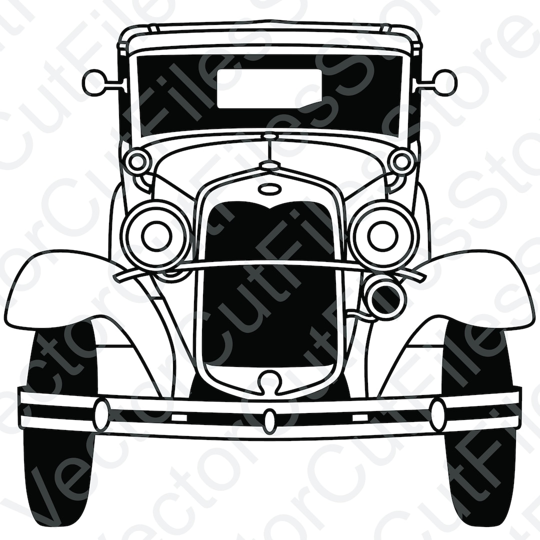 Ford Model A 1930 4 Door Sedan Front View Vector Cut File - Etsy
