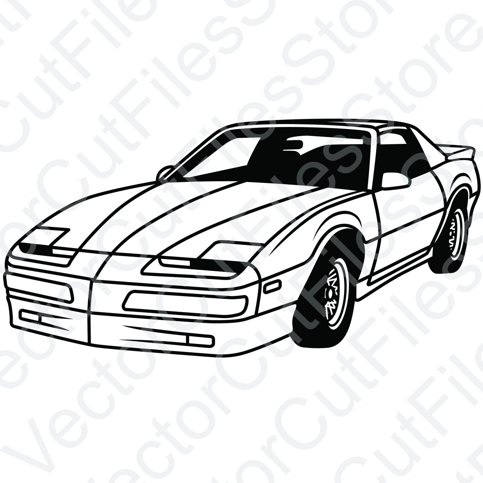 Pontiac Firebird Trans Am 1989 Angled View Vector Cut File - Etsy