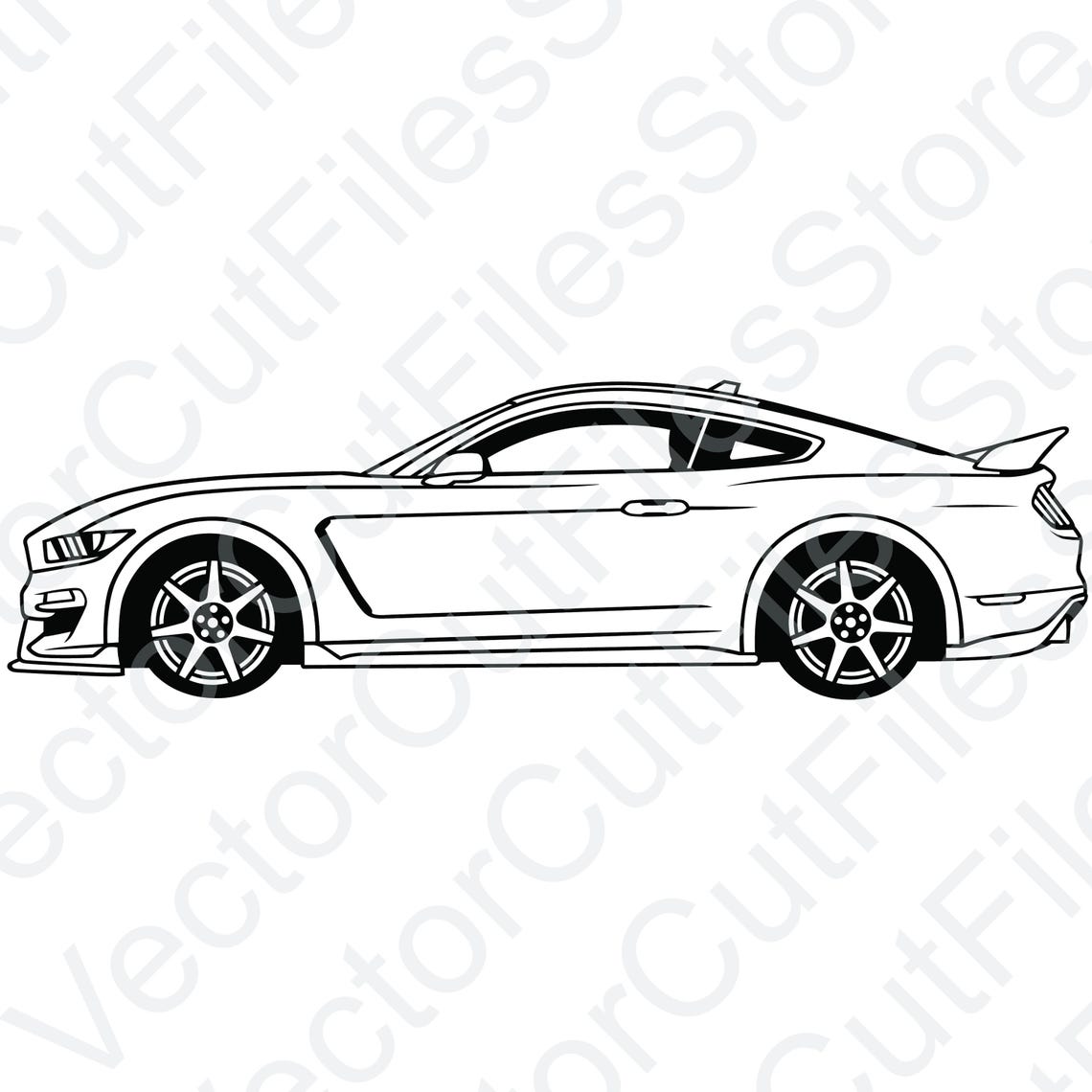 Ford Mustang 2020 GT350 Side View Vector Cut File - Etsy