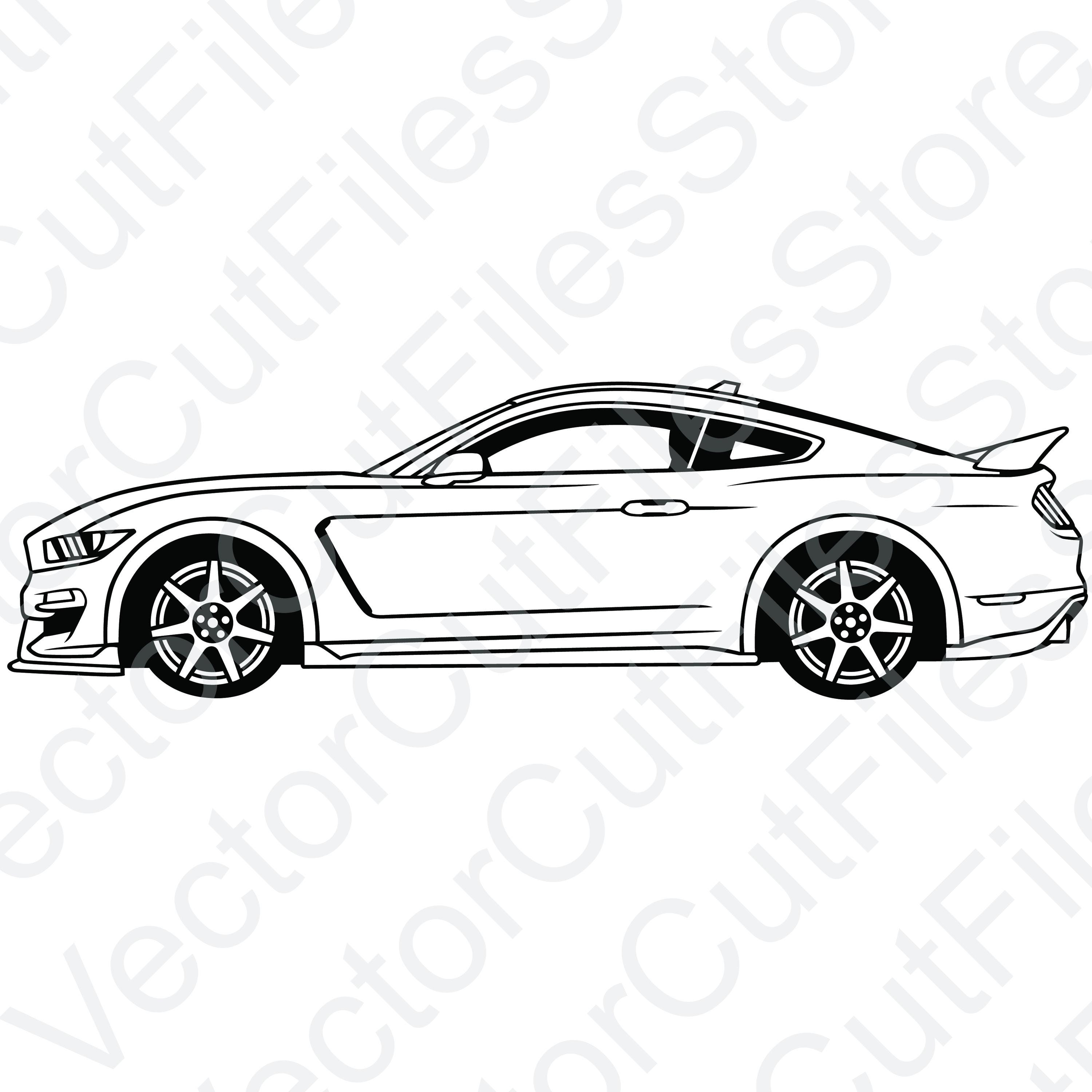 Ford Mustang 2020 GT350 Side View Vector Cut File - Etsy