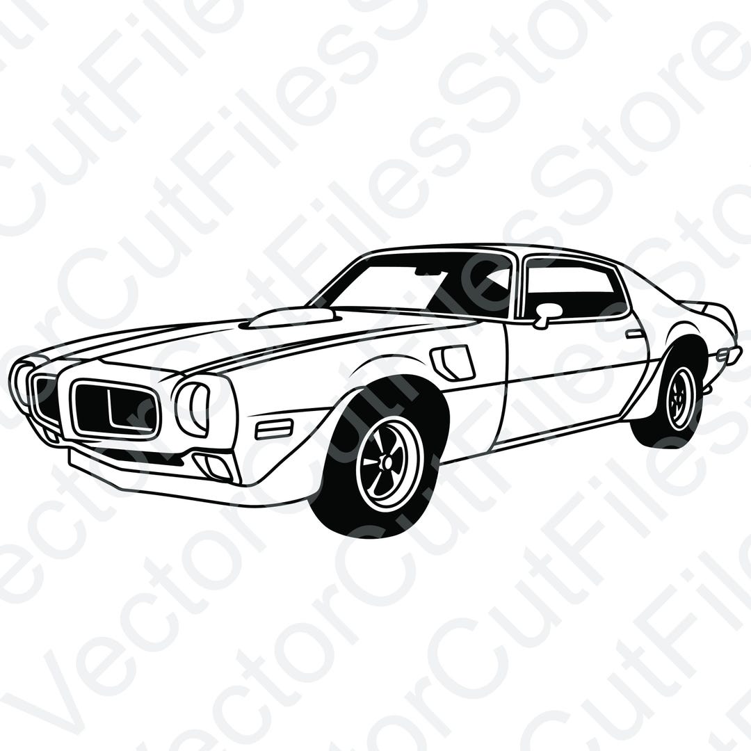 Pontiac Trans Am 1970 Angled View Vector Cut File - Etsy