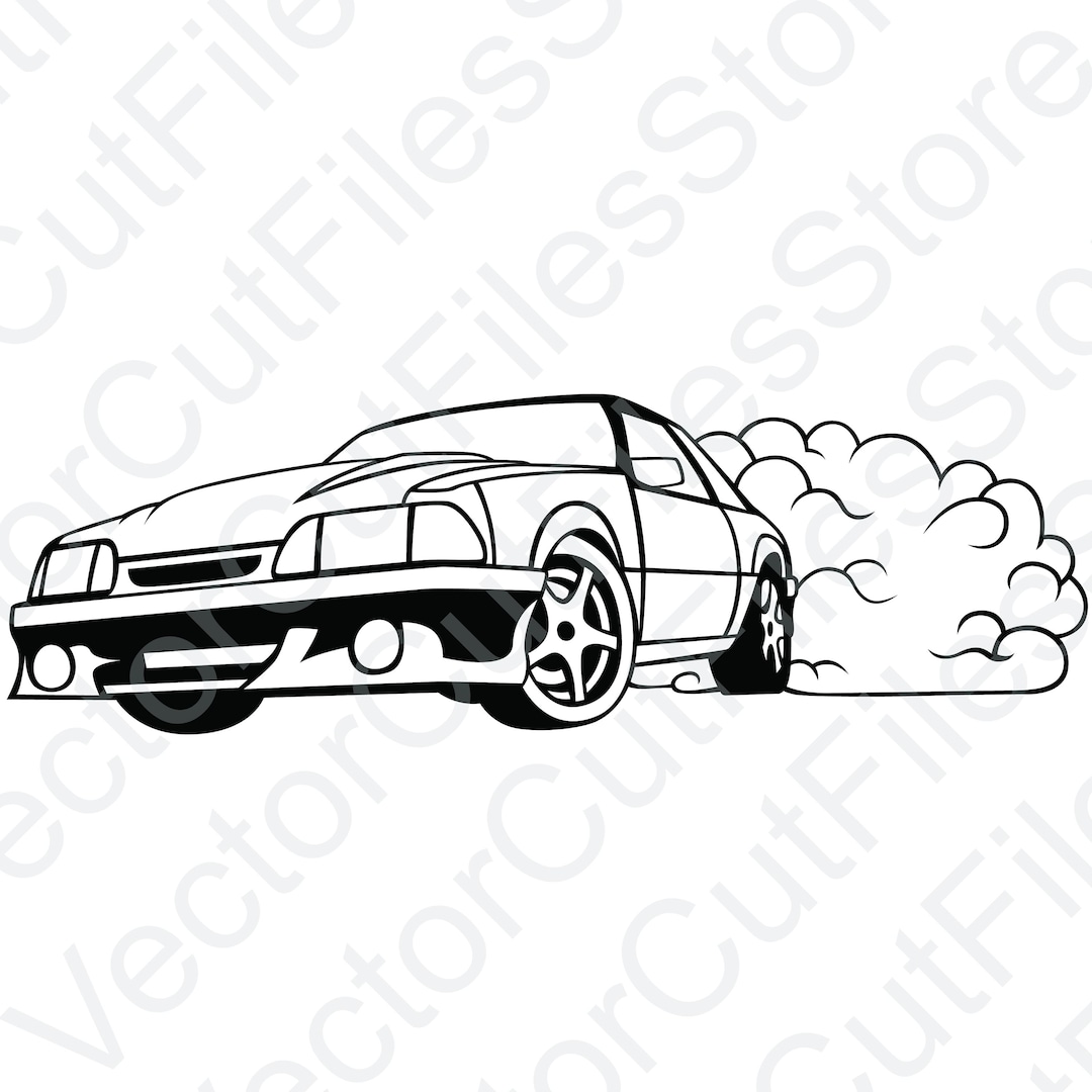 Ford Mustang Foxbody Vector Cut File - Etsy