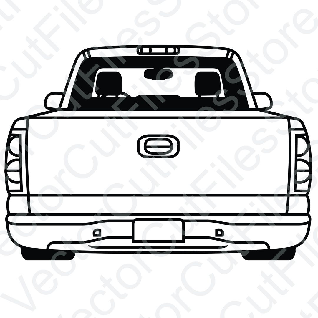 Chevrolet Silverado 2005 Lowered Backview Vector Cut File - Etsy