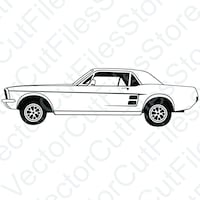 Ford Mustang 1967 Rear View Vector Cut File - Etsy Canada
