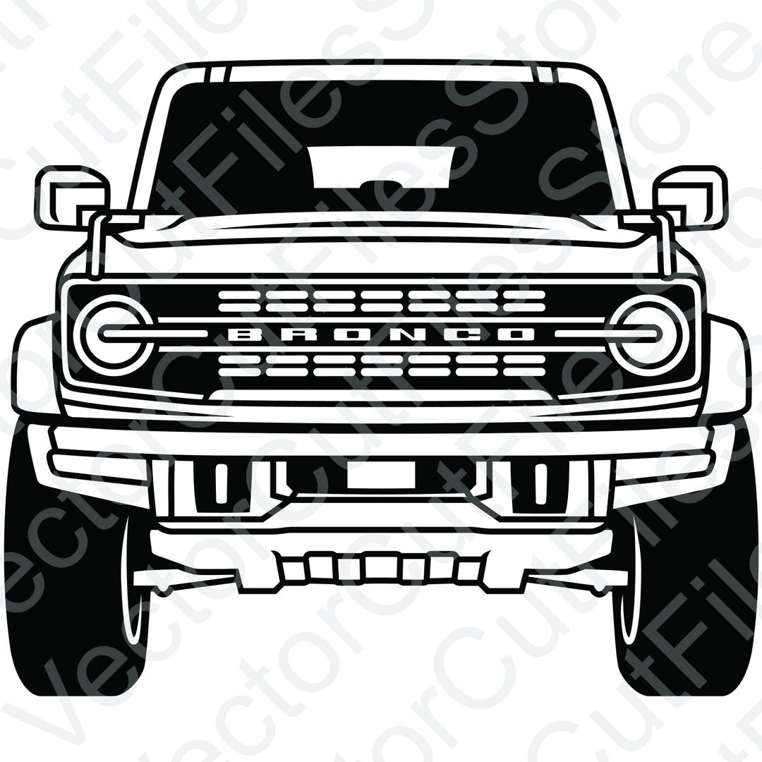 Ford Bronco 2022 Front View Vector Cut File - Etsy