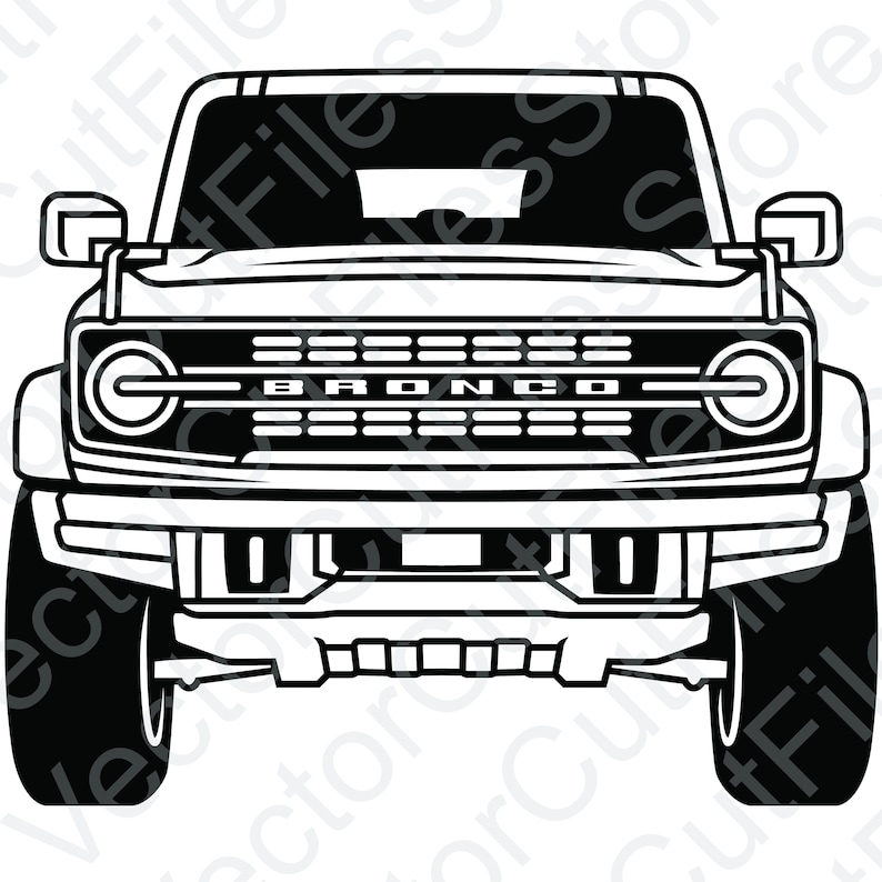 Ford Bronco 2022 Front View Vector Cut File - Etsy