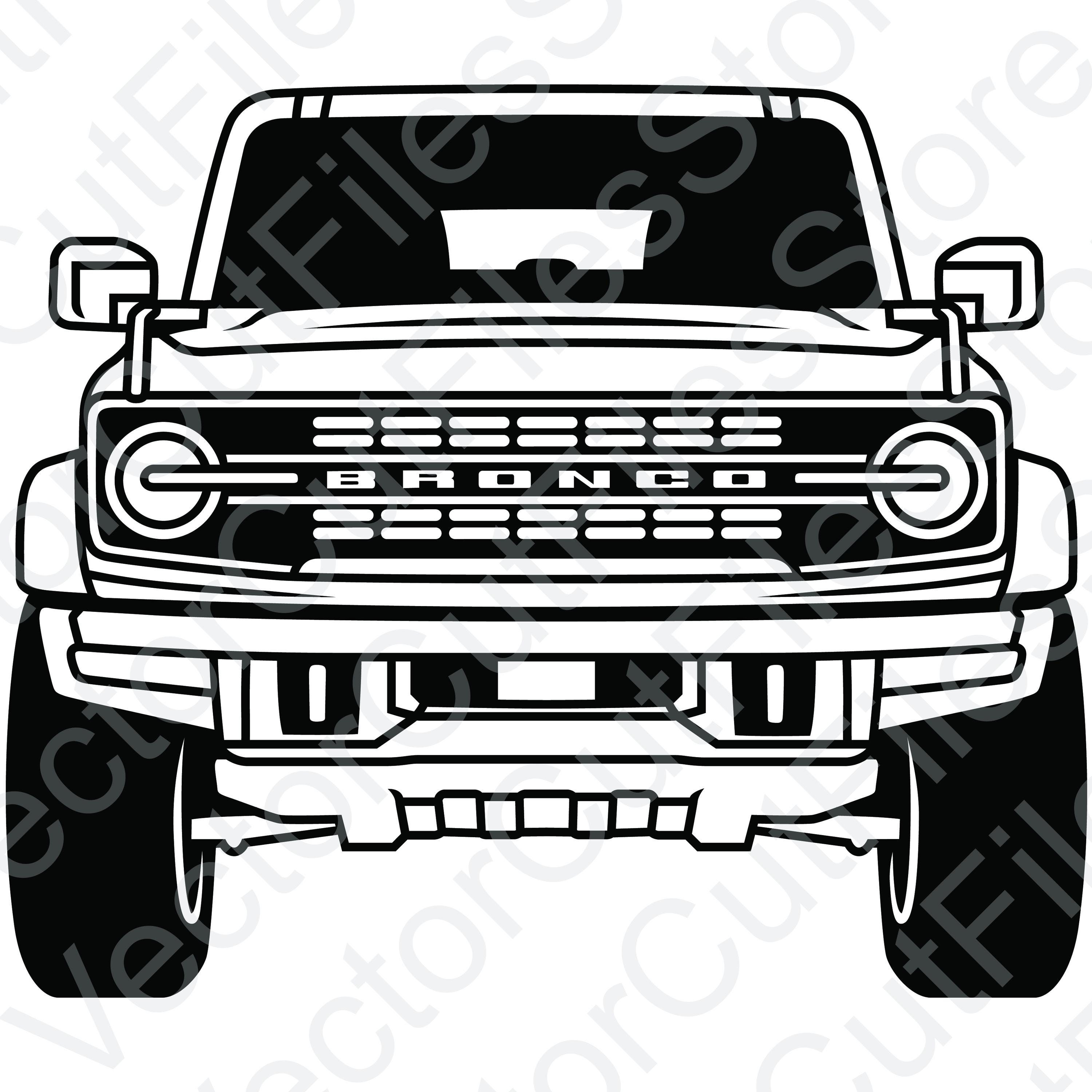 Ford Bronco 2022 Front View Vector Cut File - Etsy