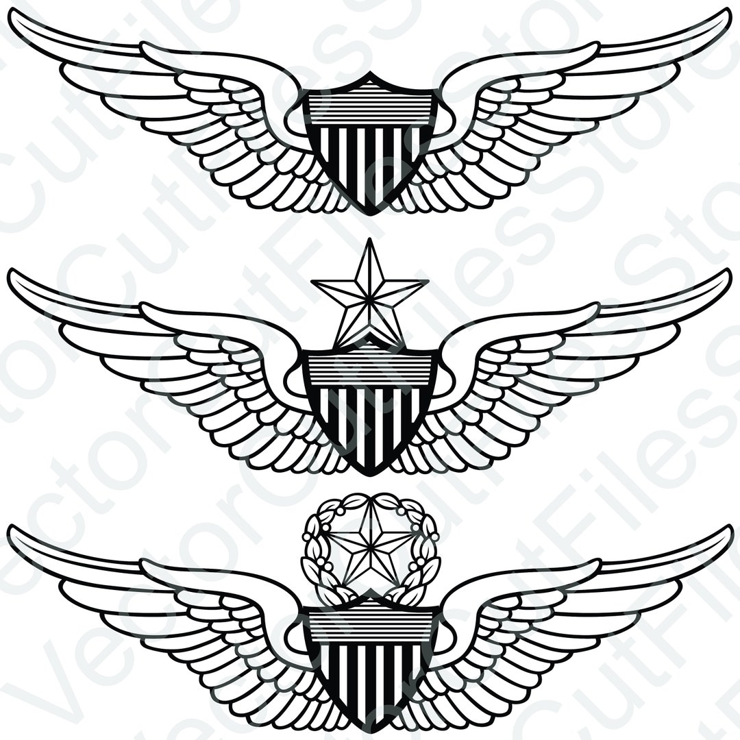 US Army Aviatior Wings Vector Cut File - Etsy