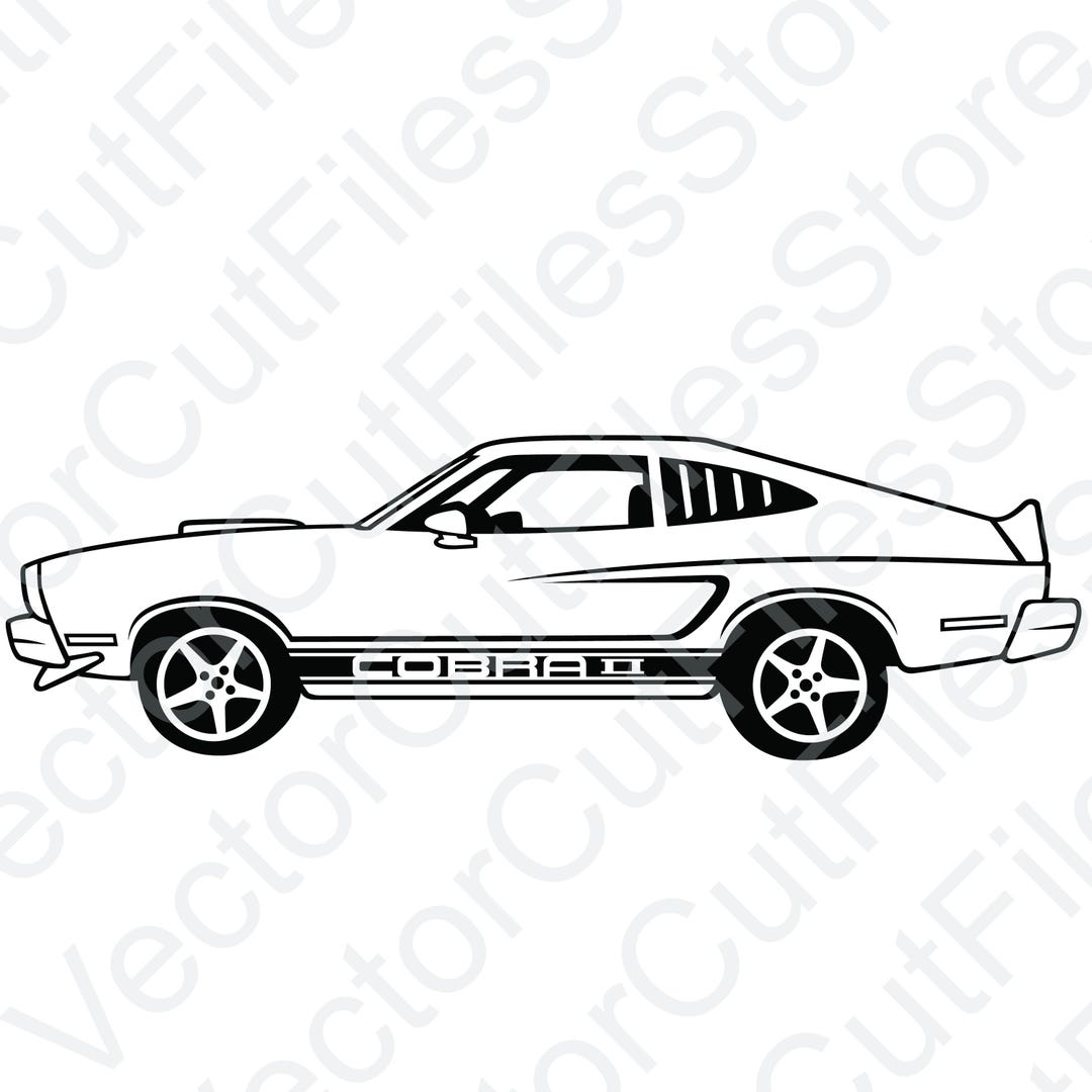 Ford Mustang 1977 Cobra Side View Vector Cut File - Etsy