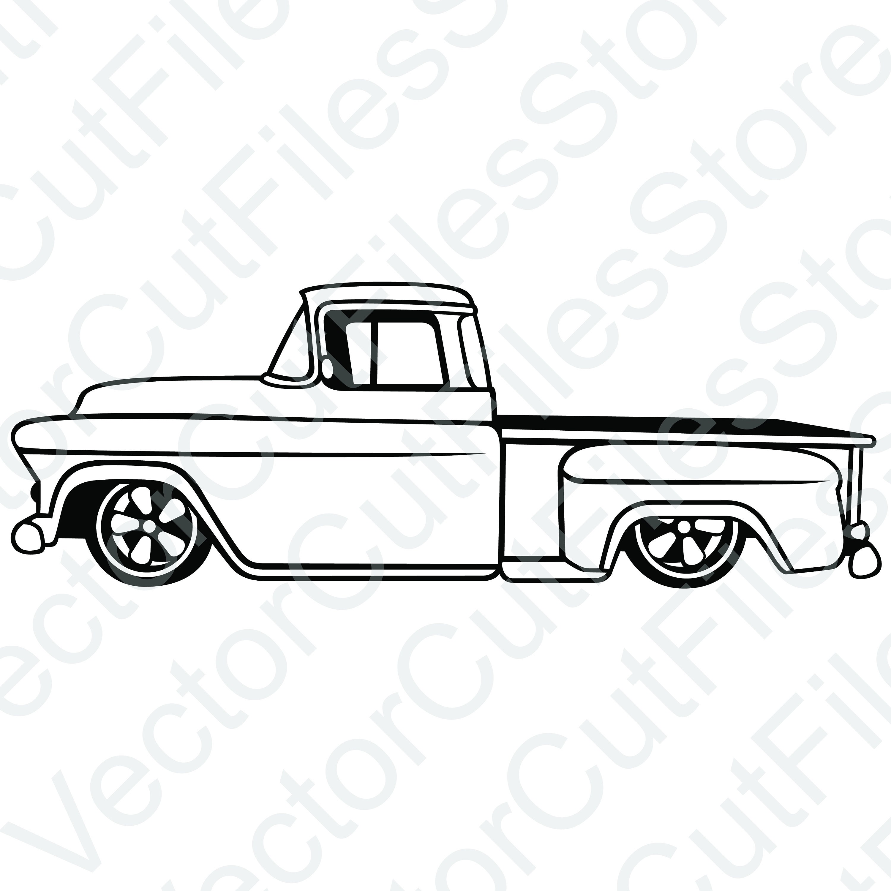 Chevrolet 3100 56 Slammed Side Vector Cut File - Etsy