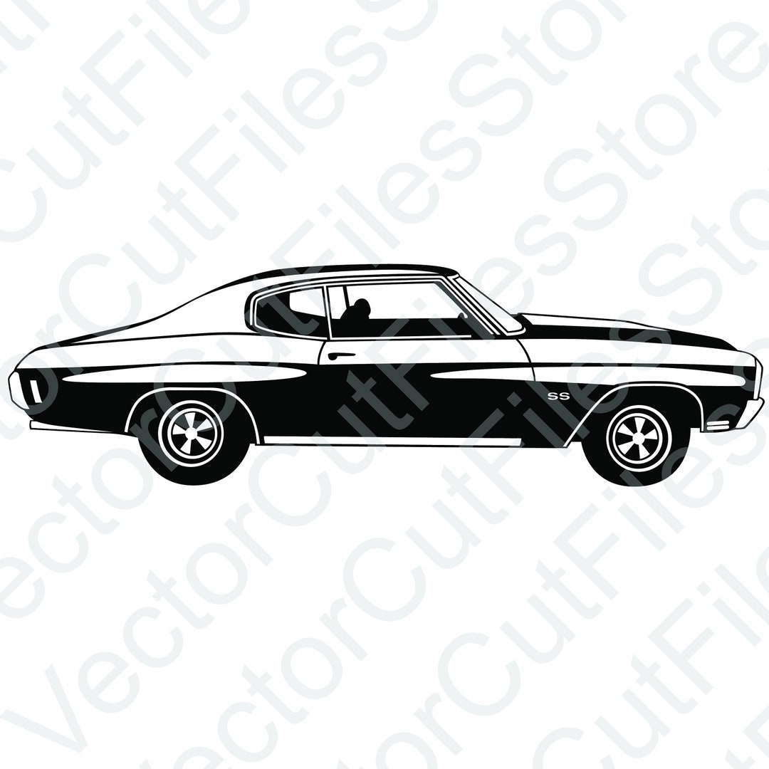 Chevrolet Chevelle SS 1970 Side View Vector Cut File 2 - Etsy