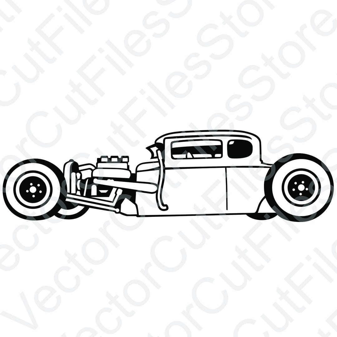 Rat Rod 3 View Vector Cut File - Etsy