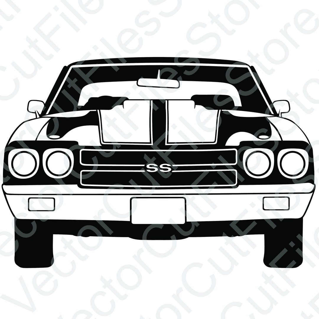 Chevrolet Chevelle SS 1970 Front View Vector Cut File 2 - Etsy