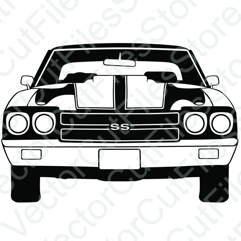 Chevrolet Chevelle SS 1970 Front View Vector Cut File 2 - Etsy